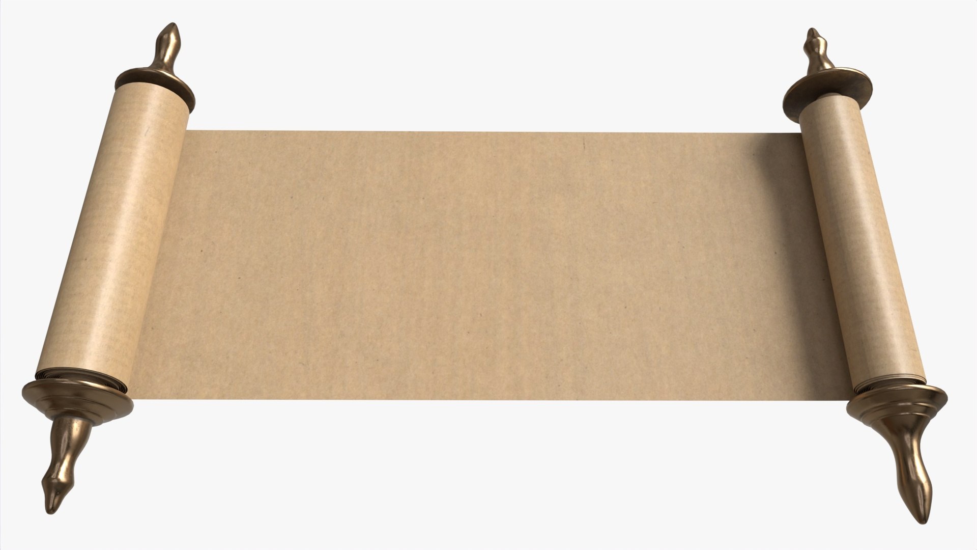 3D Model Ancient Scroll With Metal Rods Blank 02 - TurboSquid 2027290