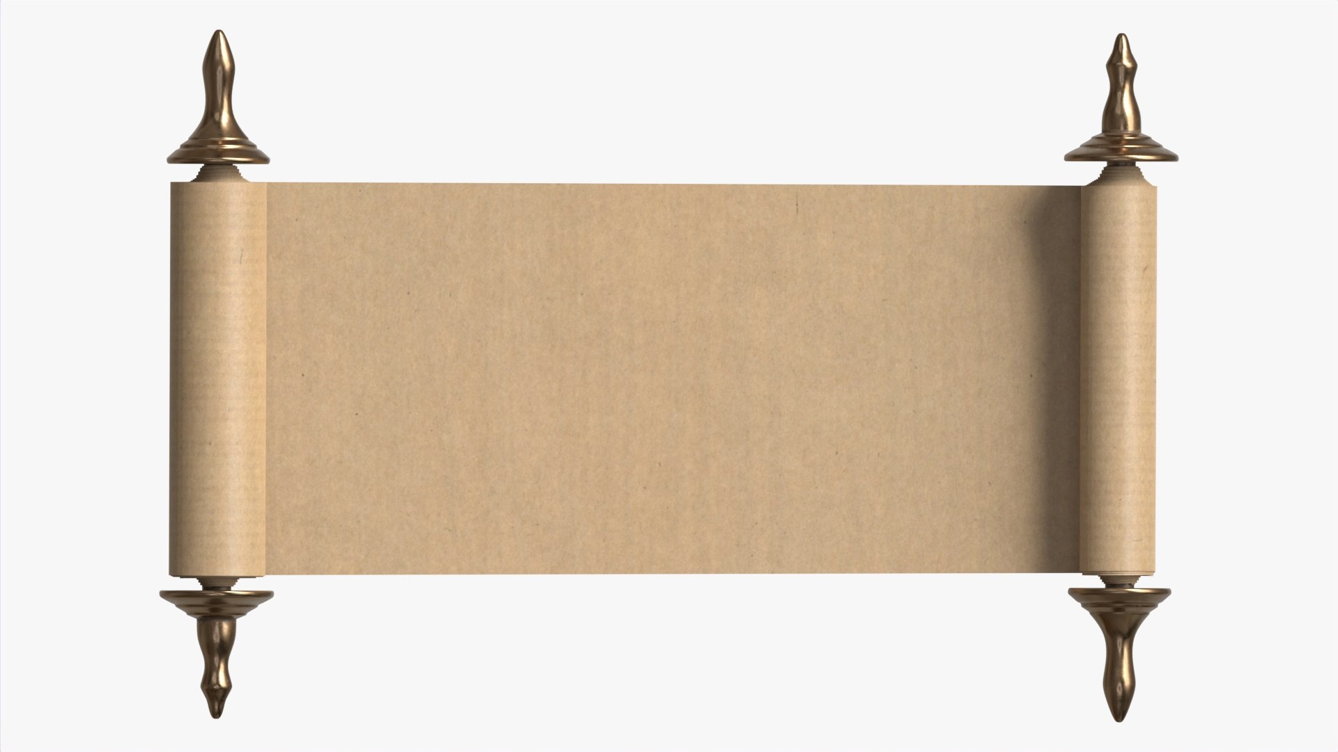 3D Model Ancient Scroll With Metal Rods Blank 02 - TurboSquid 2027290