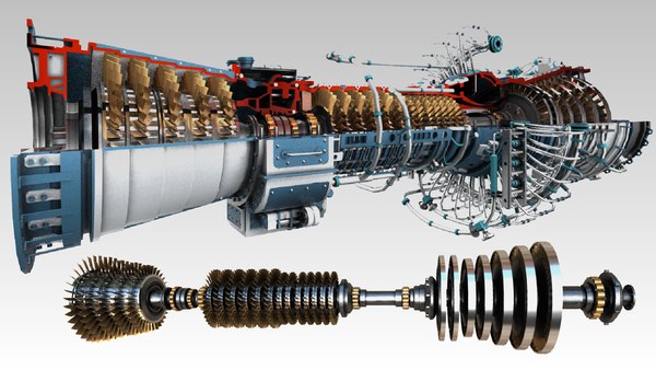 modelo 3d Turbofan Engine LM6000 Híbrido EGT - TurboSquid 1284929