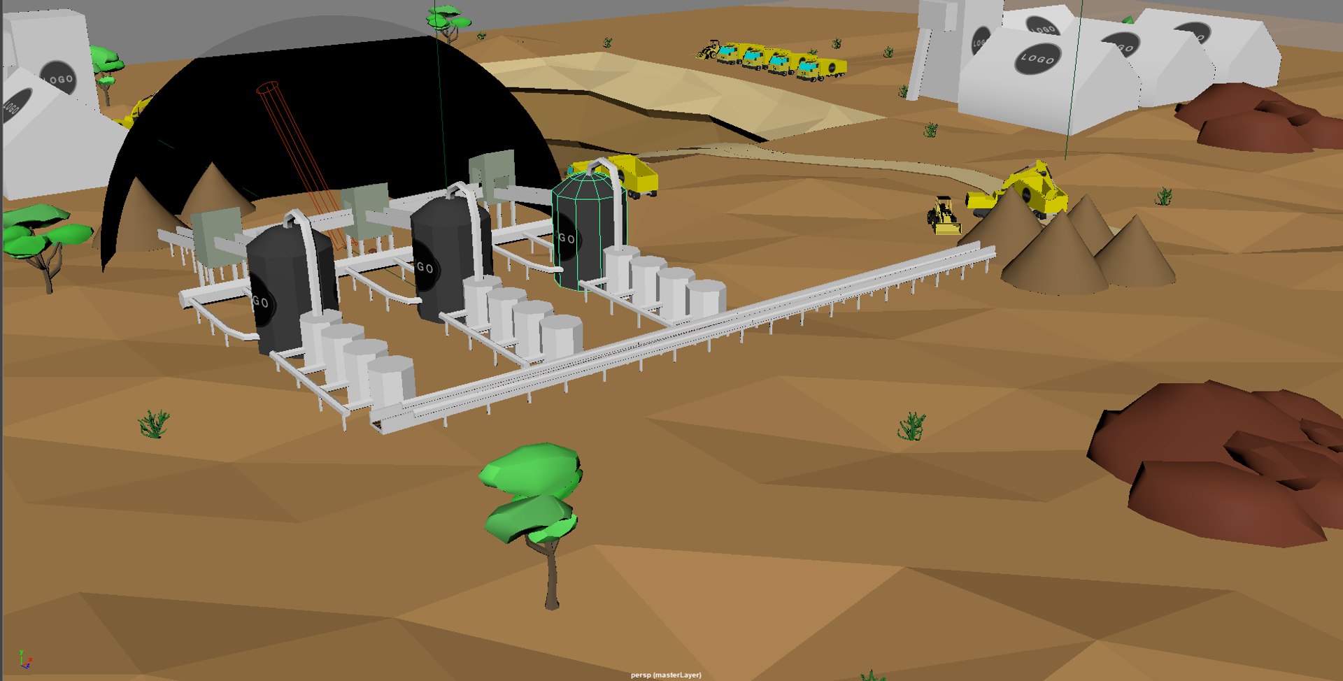 Gold Scene Landscape Model - TurboSquid 1572017