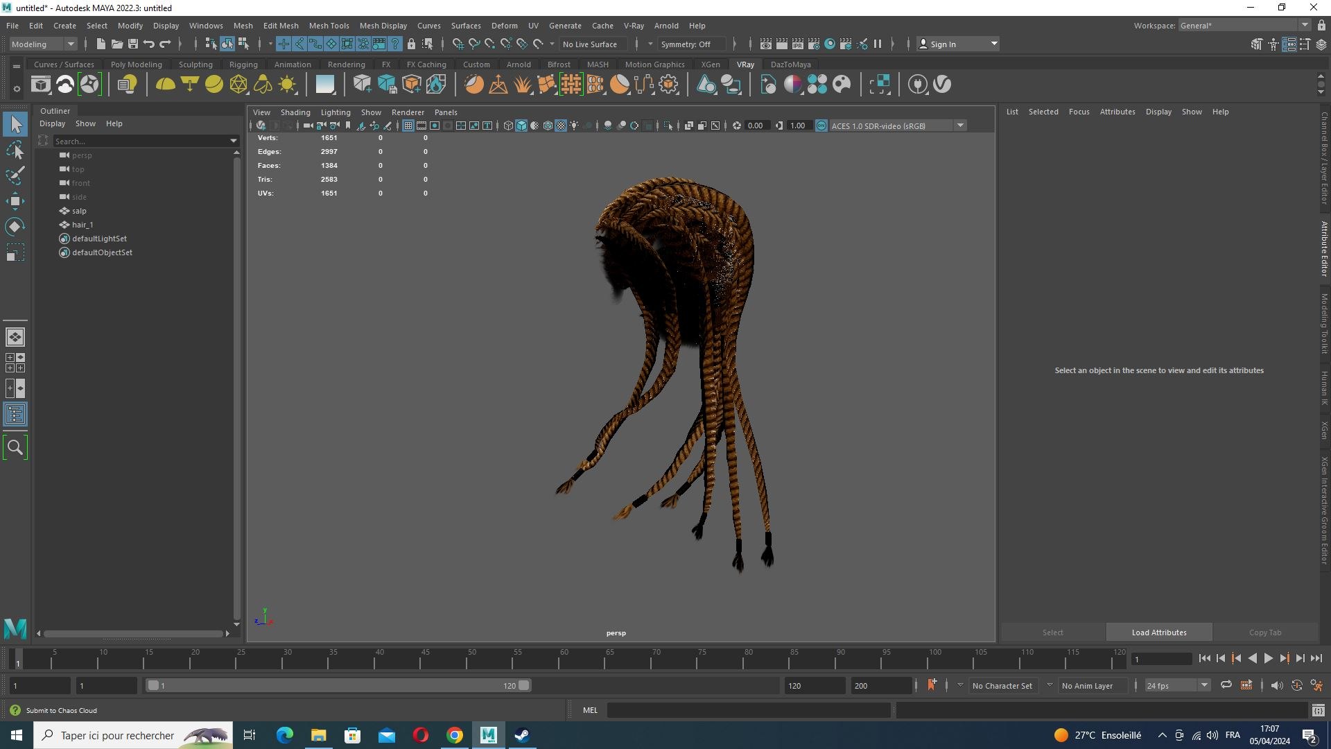 Dread Breaided Hair Model - TurboSquid 2226384