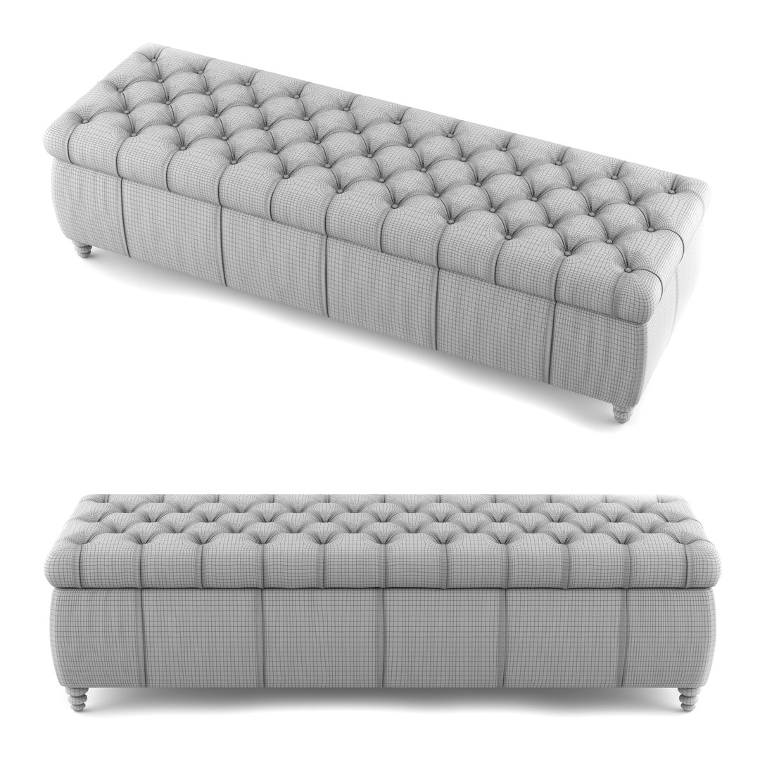 3D Model Storage Bench Classic Chesterfield - TurboSquid 1172842