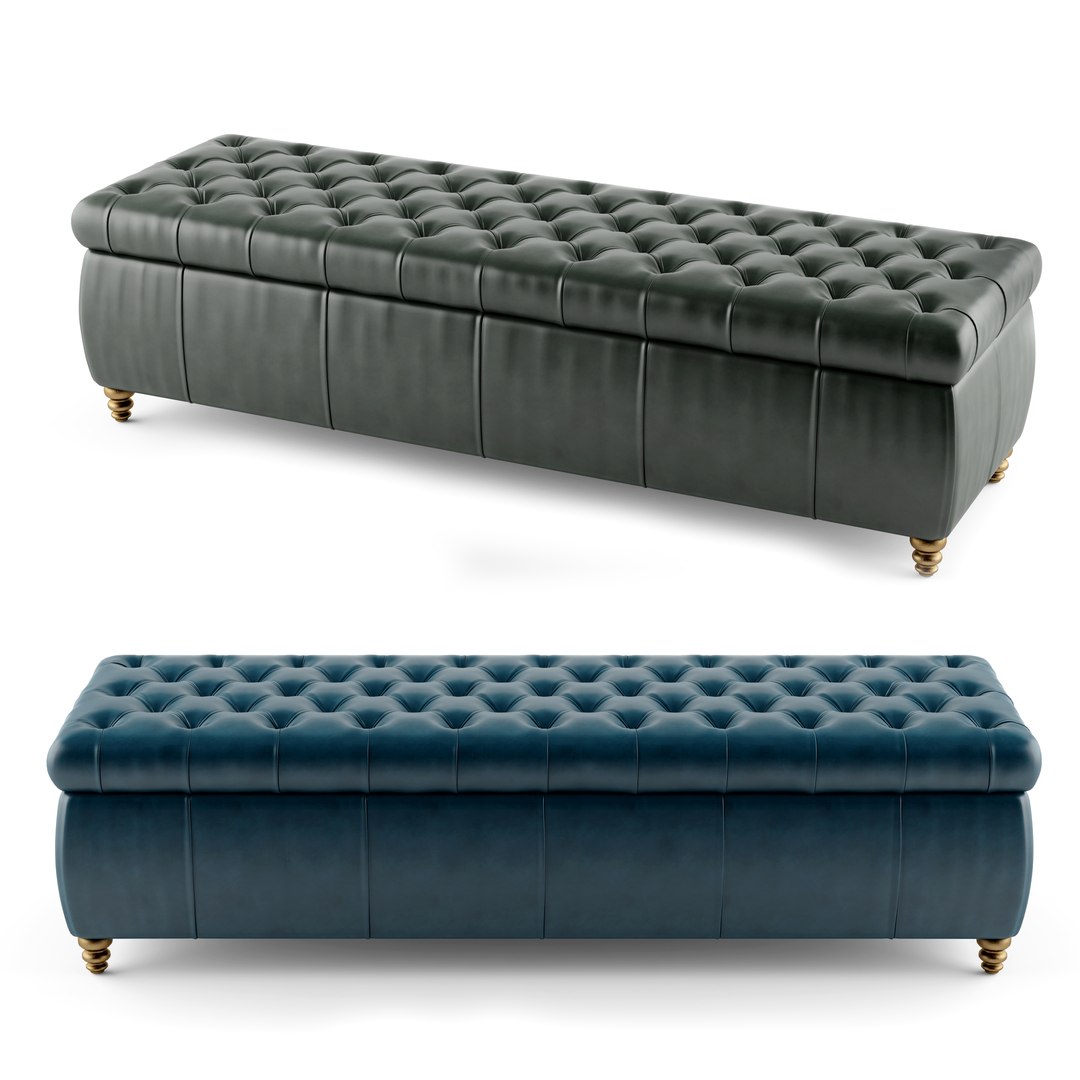 3D Model Storage Bench Classic Chesterfield - TurboSquid 1172842