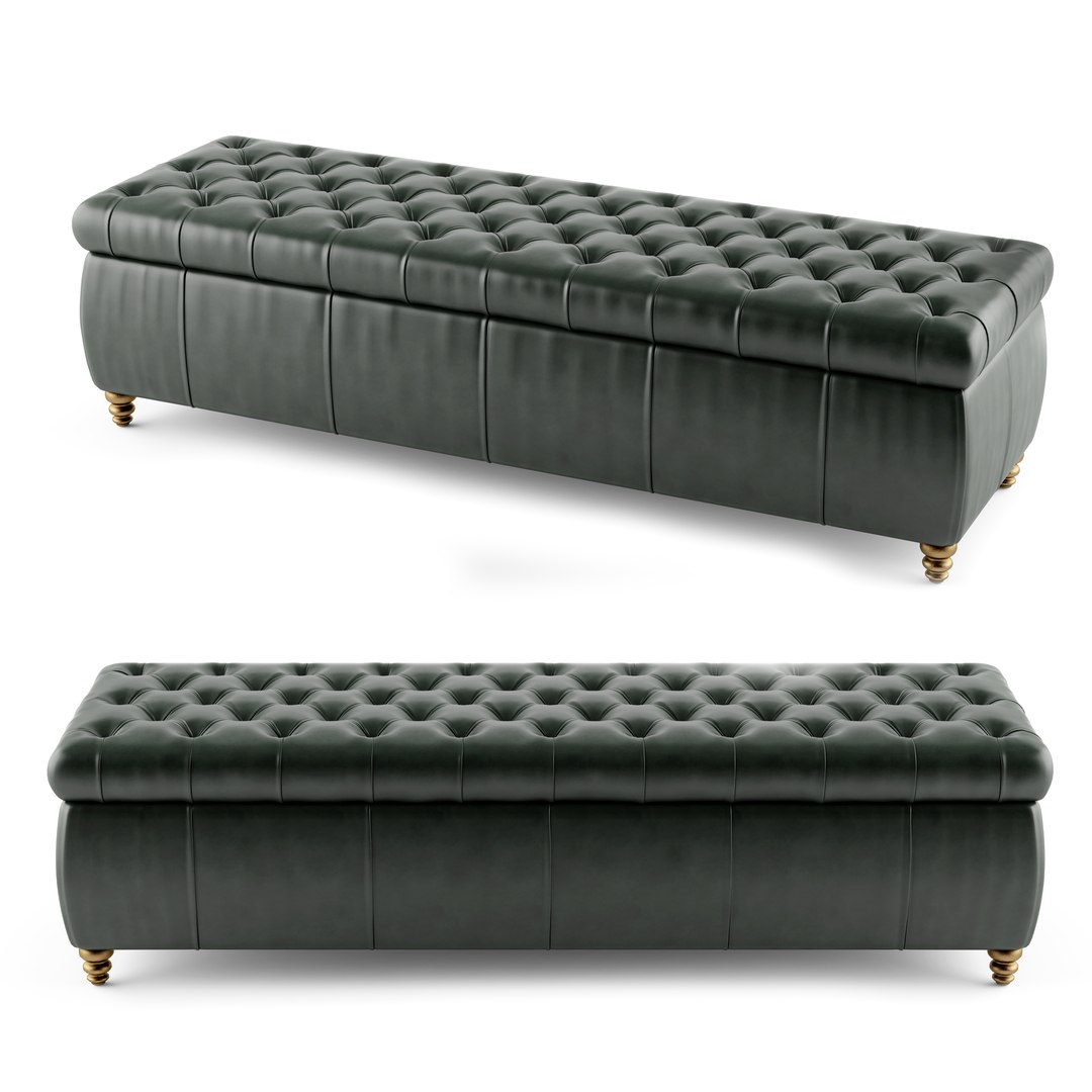 3D Model Storage Bench Classic Chesterfield - TurboSquid 1172842