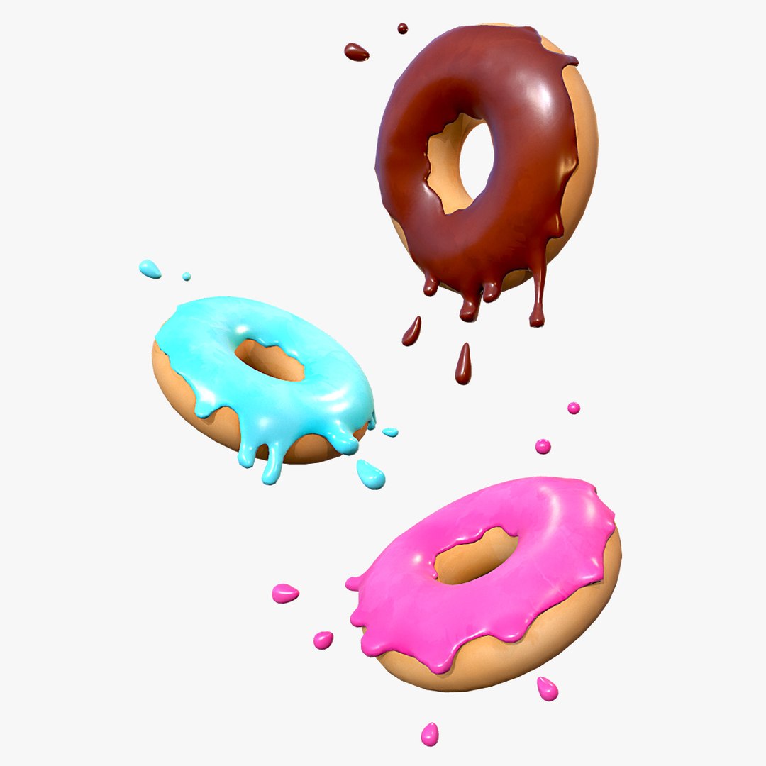 Stylized glazed donuts 3D - TurboSquid 1507167
