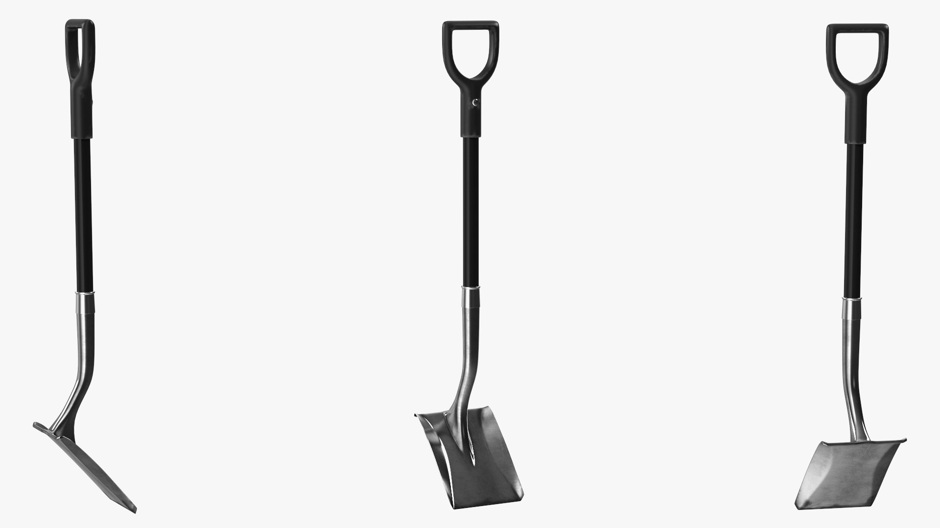 Square Blade Shovel Black Shaft 3D Model - TurboSquid 2153039