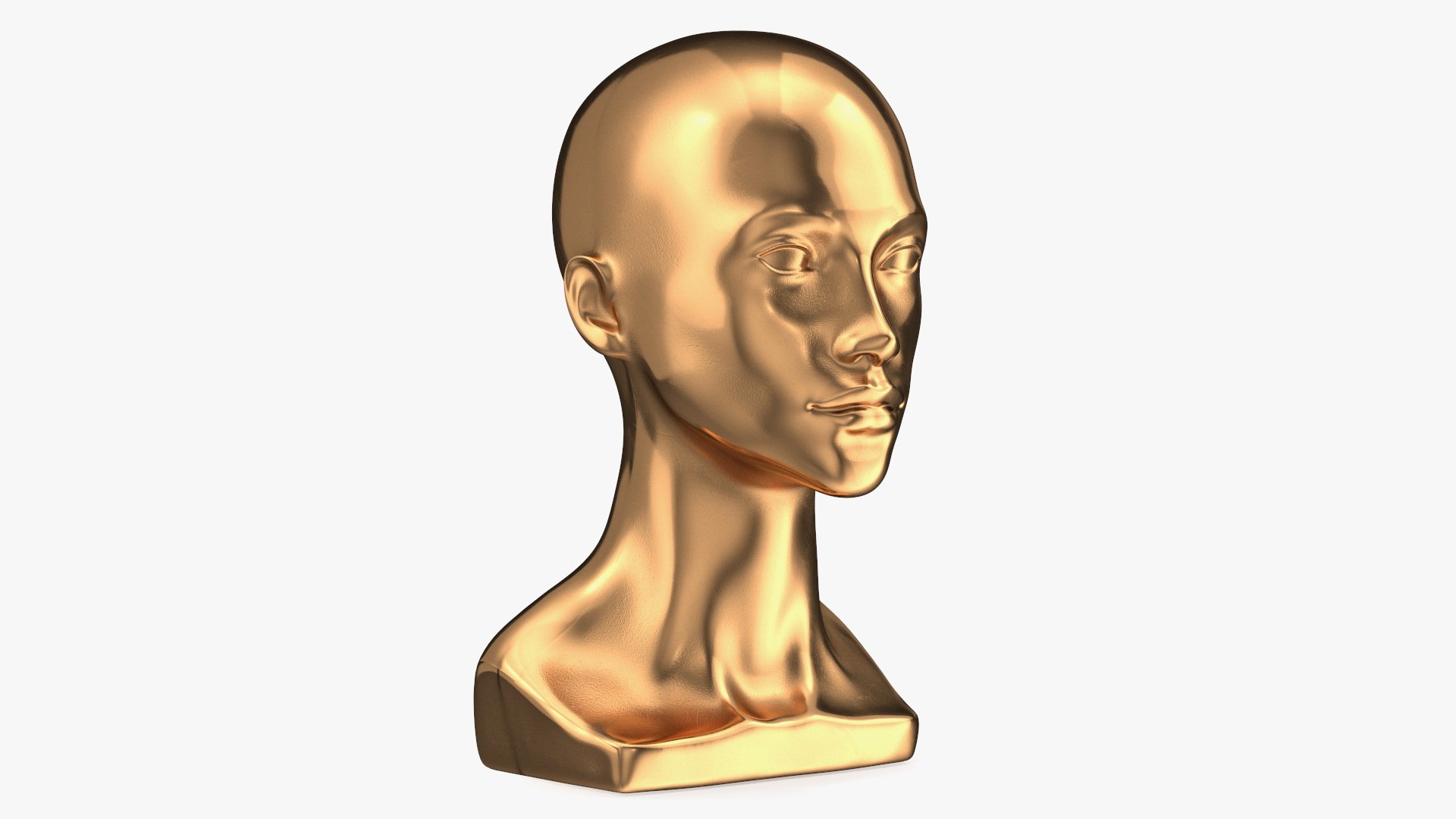 Female Mannequin Head Golden 3D Model - TurboSquid 2211839