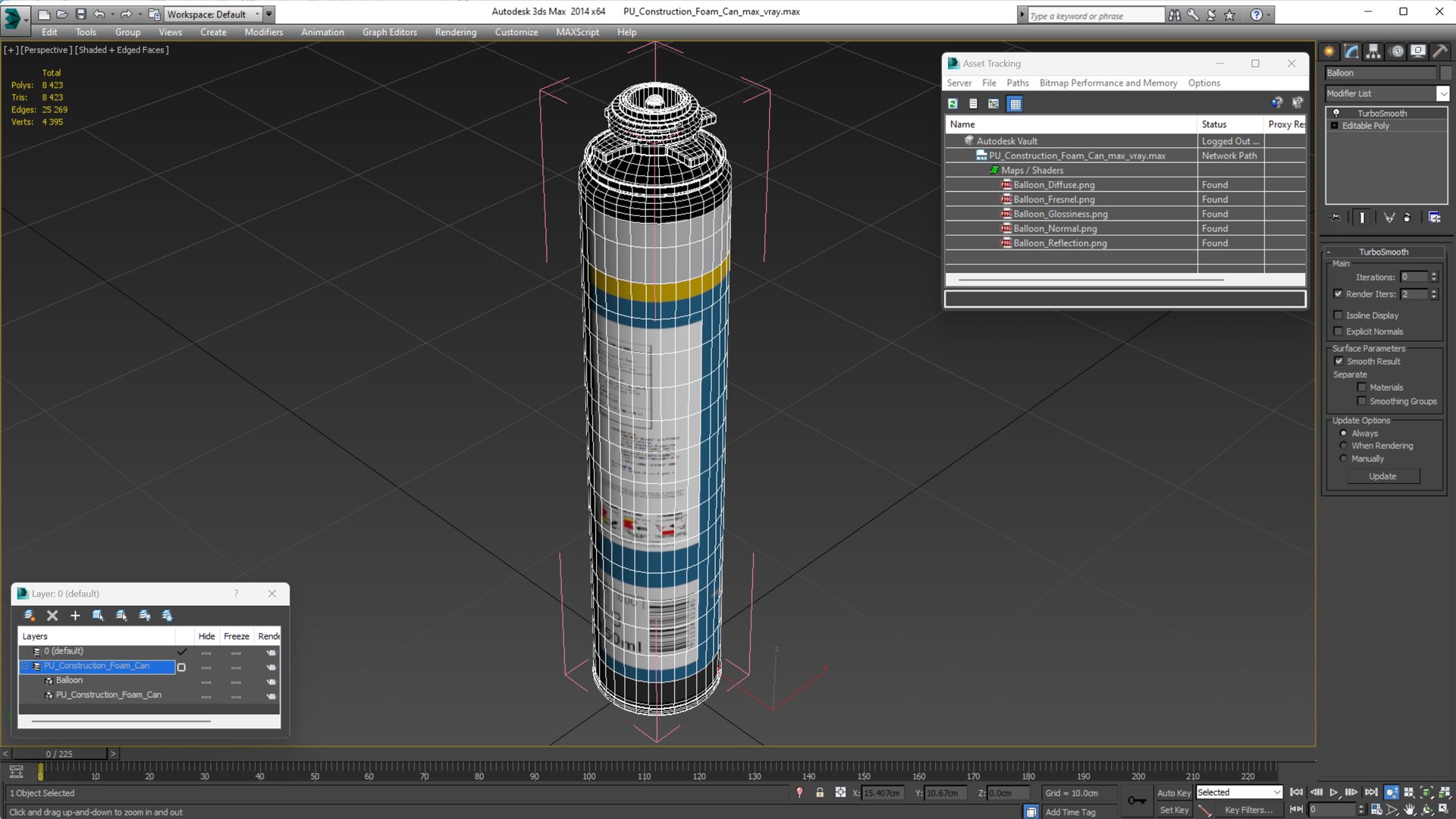 3D PU Construction Foam Can Model - TurboSquid 2077029
