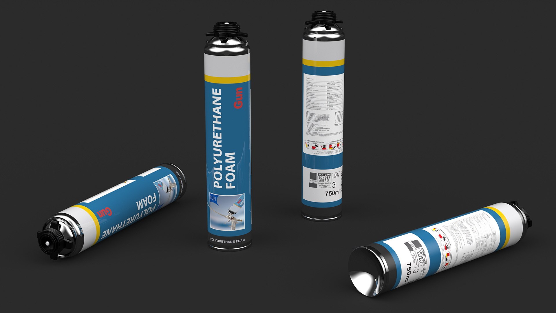 3D PU Construction Foam Can Model - TurboSquid 2077029