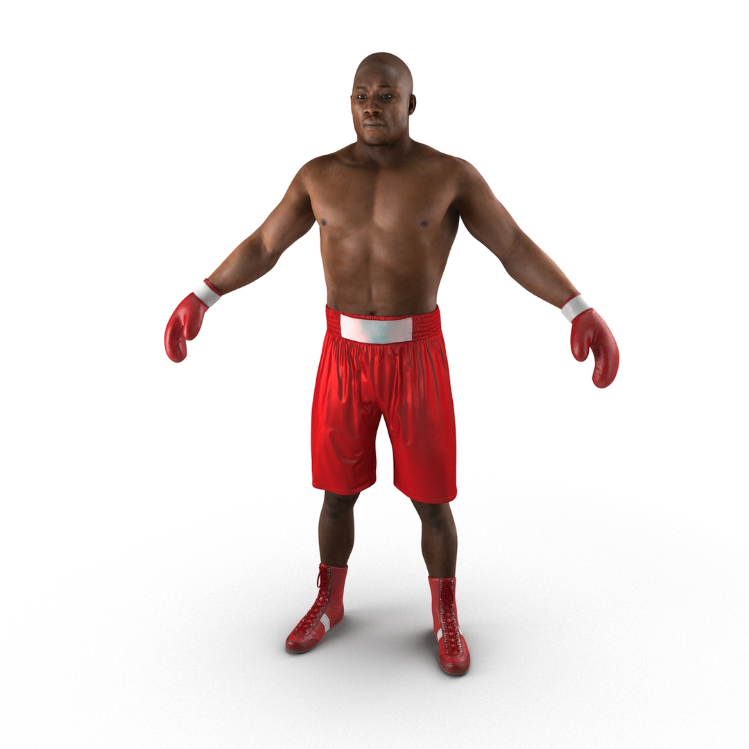 African American Boxer Red 3d Max