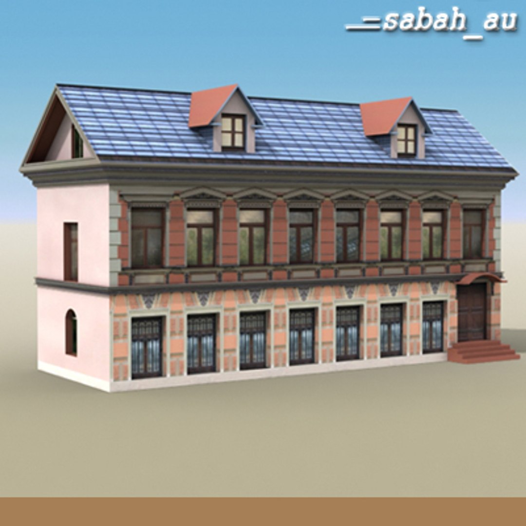 Two-story House Building 3d Model