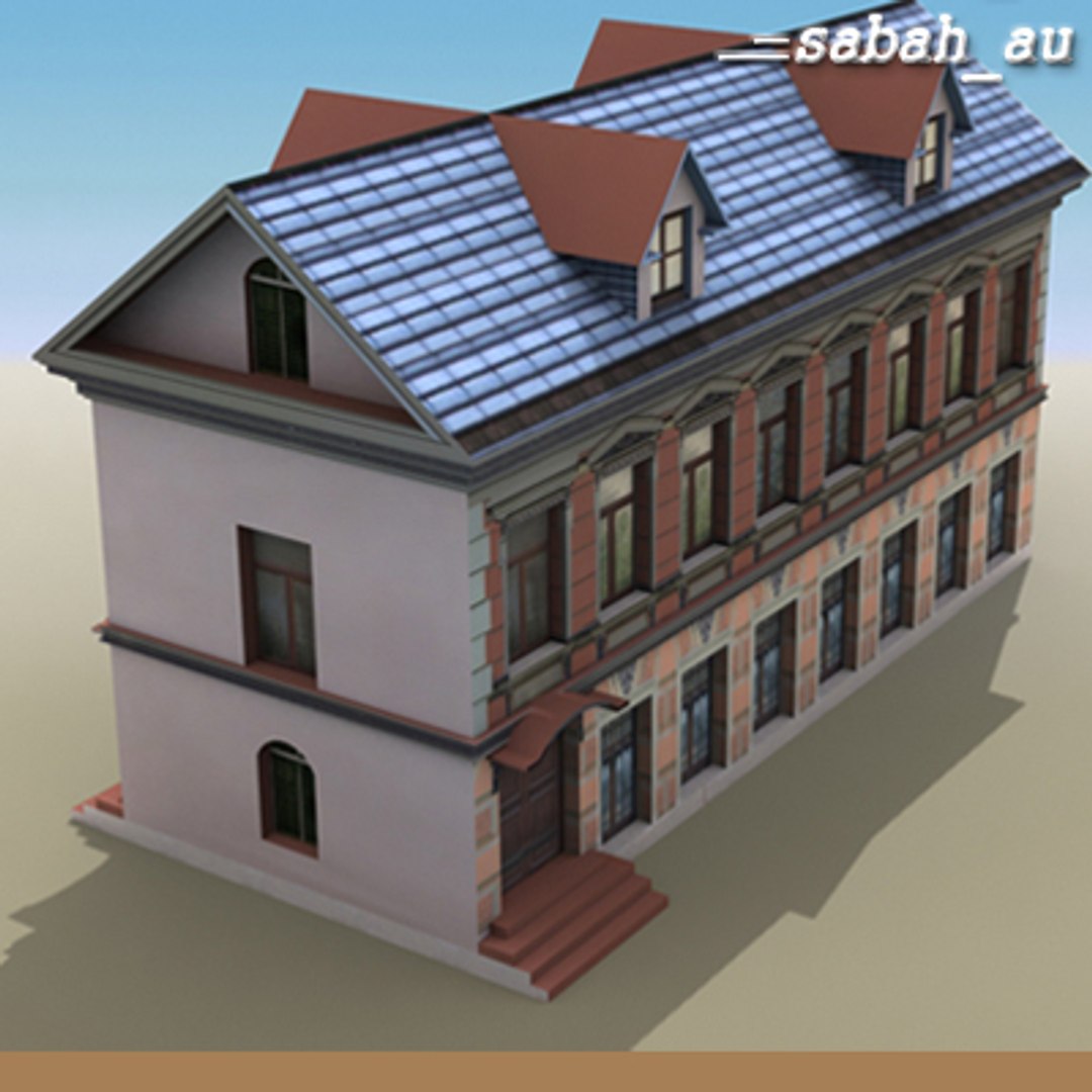 Two-story House Building 3d Model