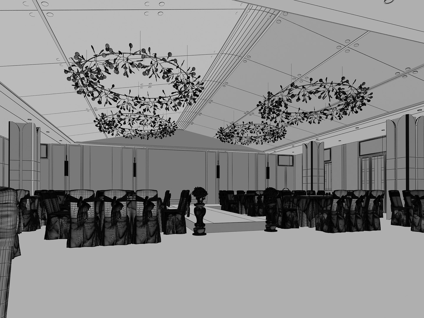 Hotel Banquet Hall 3D Model - TurboSquid 2375440