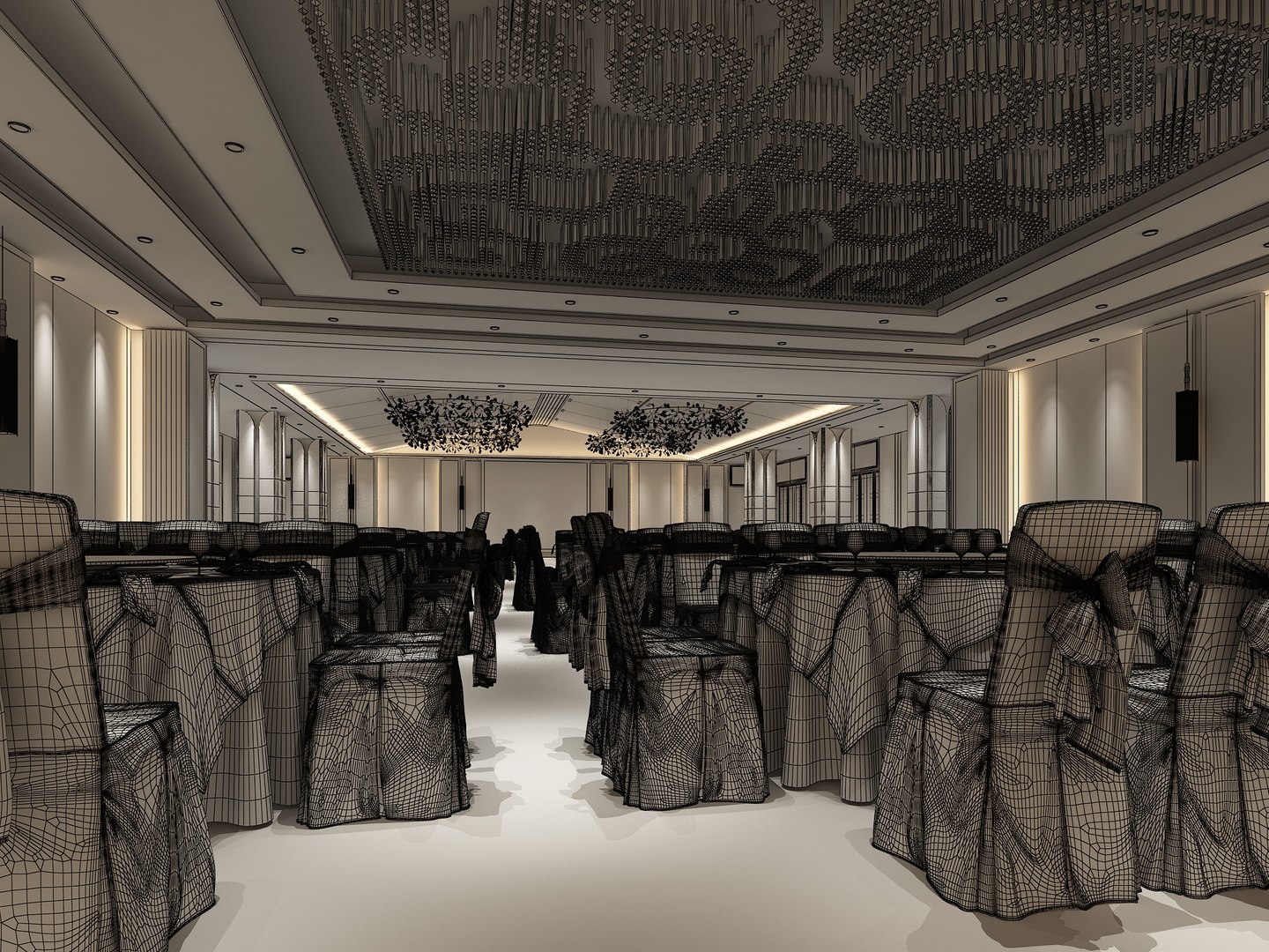Hotel Banquet Hall 3D Model - TurboSquid 2375440