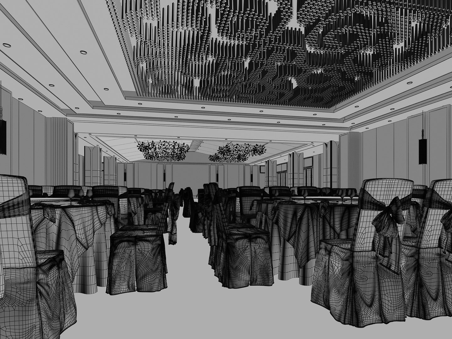 Hotel Banquet Hall 3D Model - TurboSquid 2375440