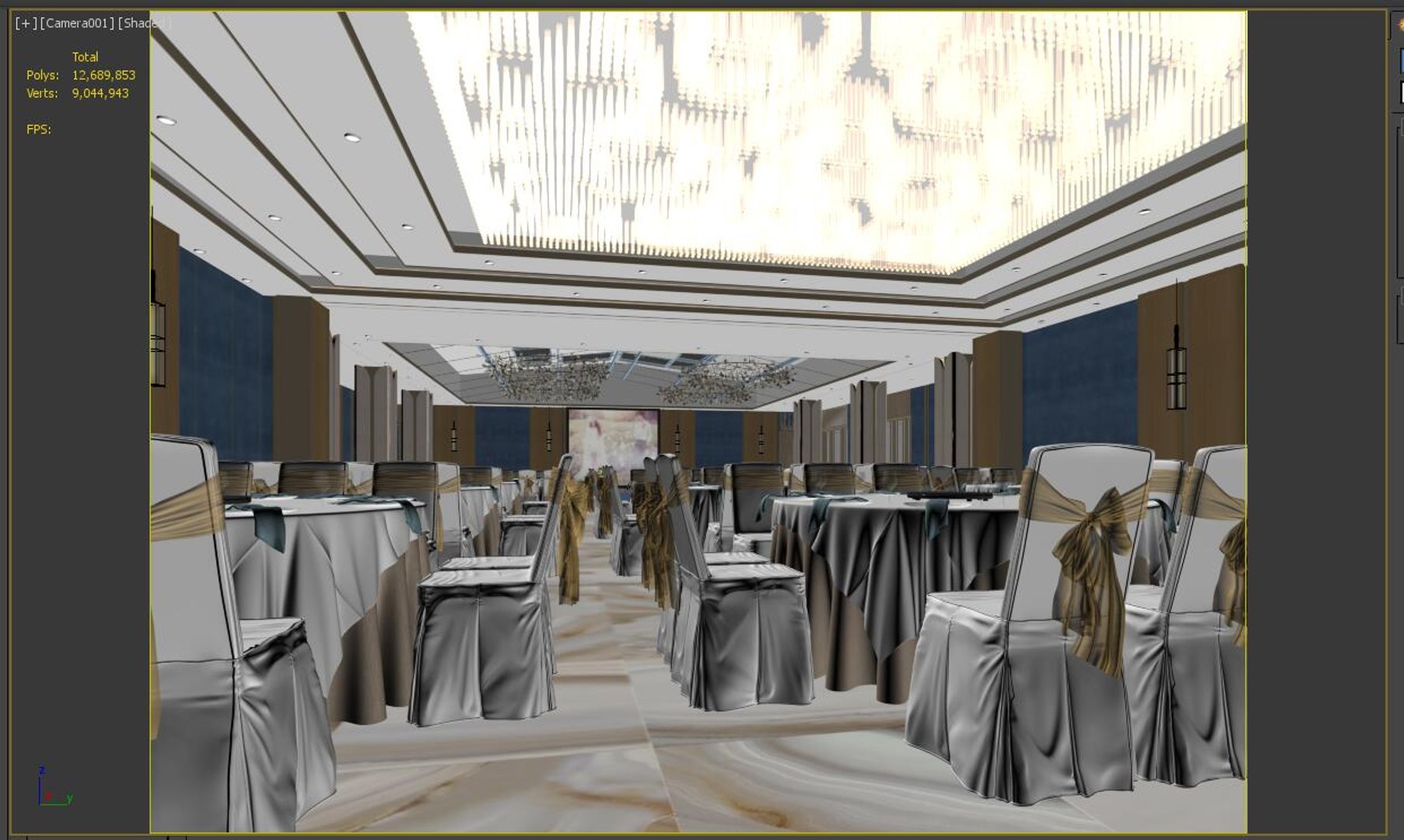 Hotel Banquet Hall 3D Model - TurboSquid 2375440