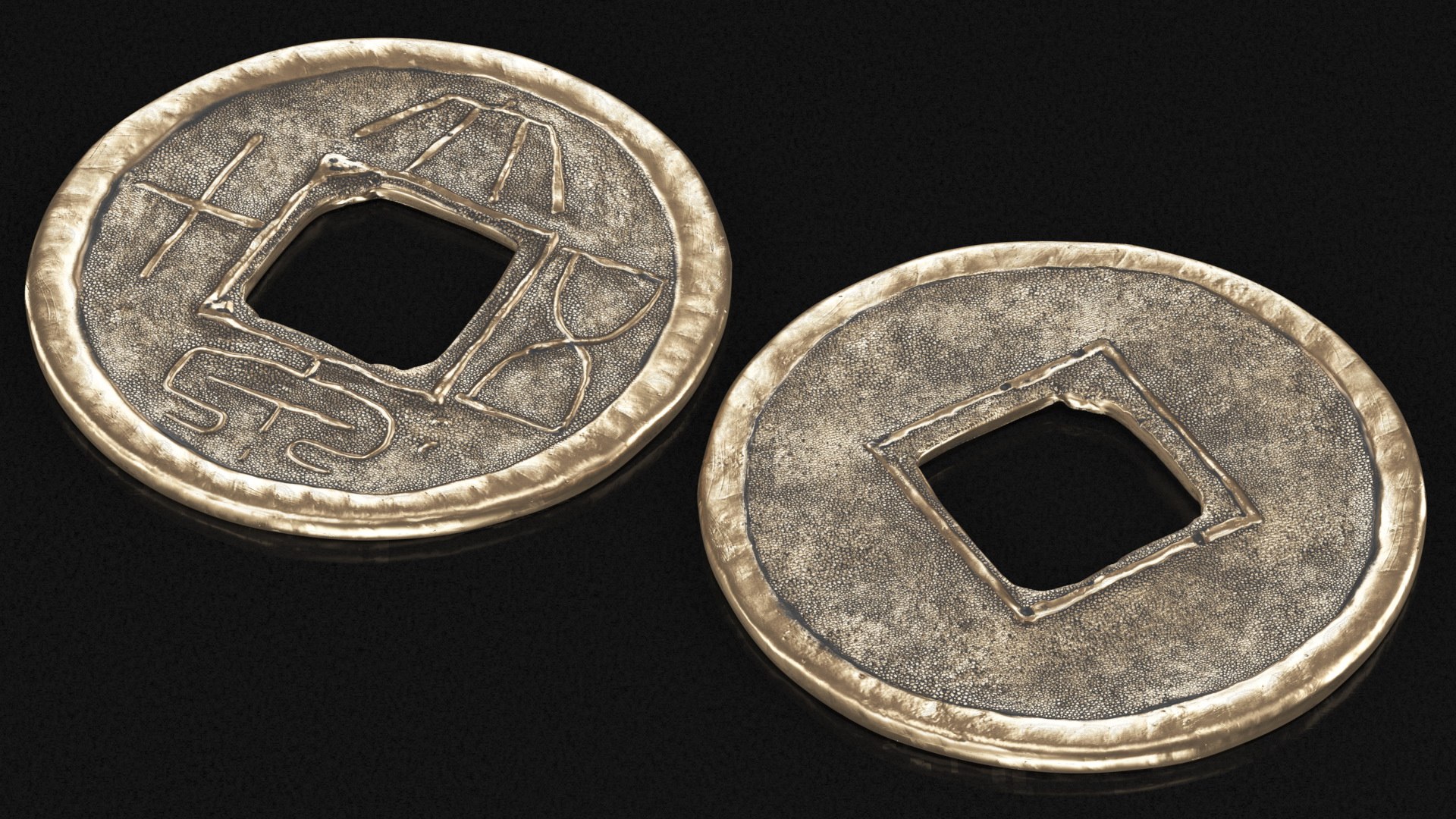 China Xin Dynasty Wang Mang 50 Cash Bronze 3D Model - TurboSquid 1768465