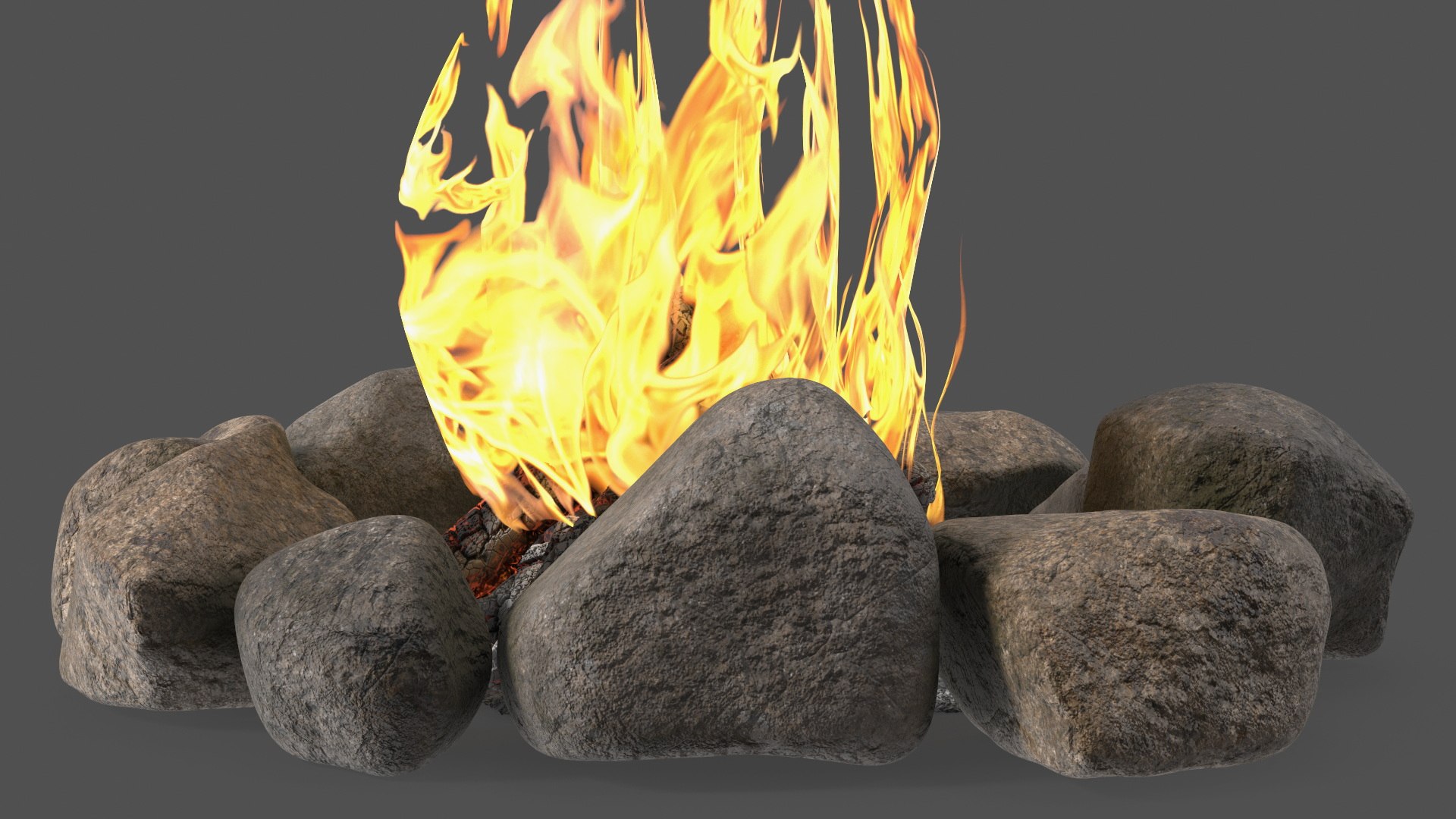 Campfire Surrounded By Rocks 3D Model - TurboSquid 2261913