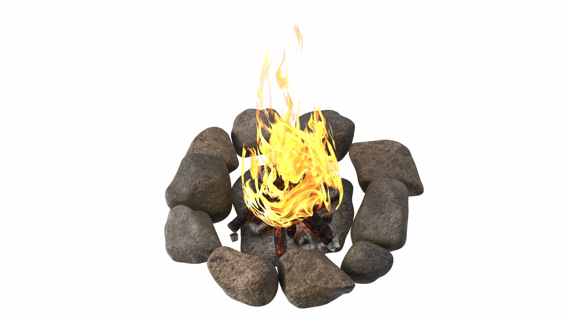 Campfire Surrounded By Rocks 3D Model - TurboSquid 2261913