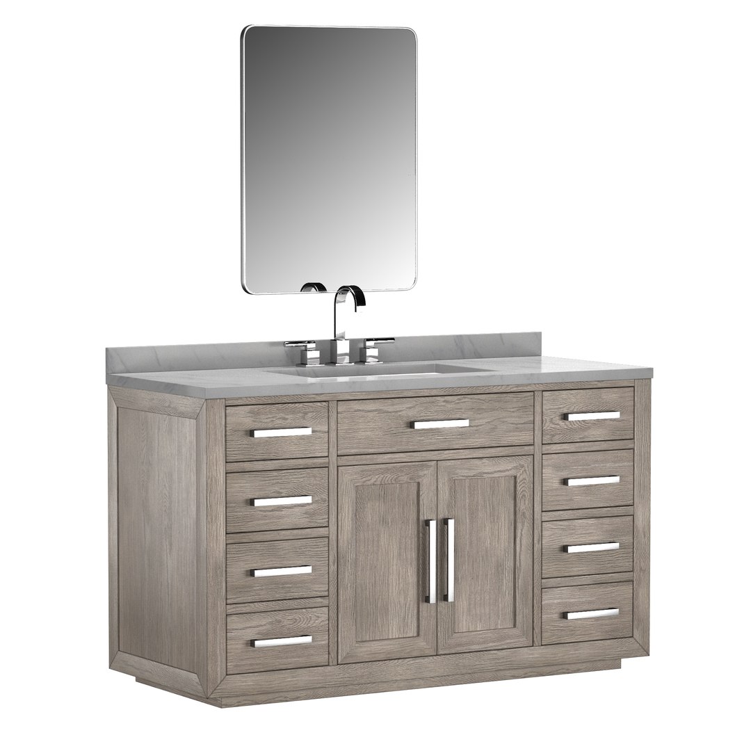 KEMPTON OAK SINGLE EXTRA-WIDE VANITY 3D - TurboSquid 1898246