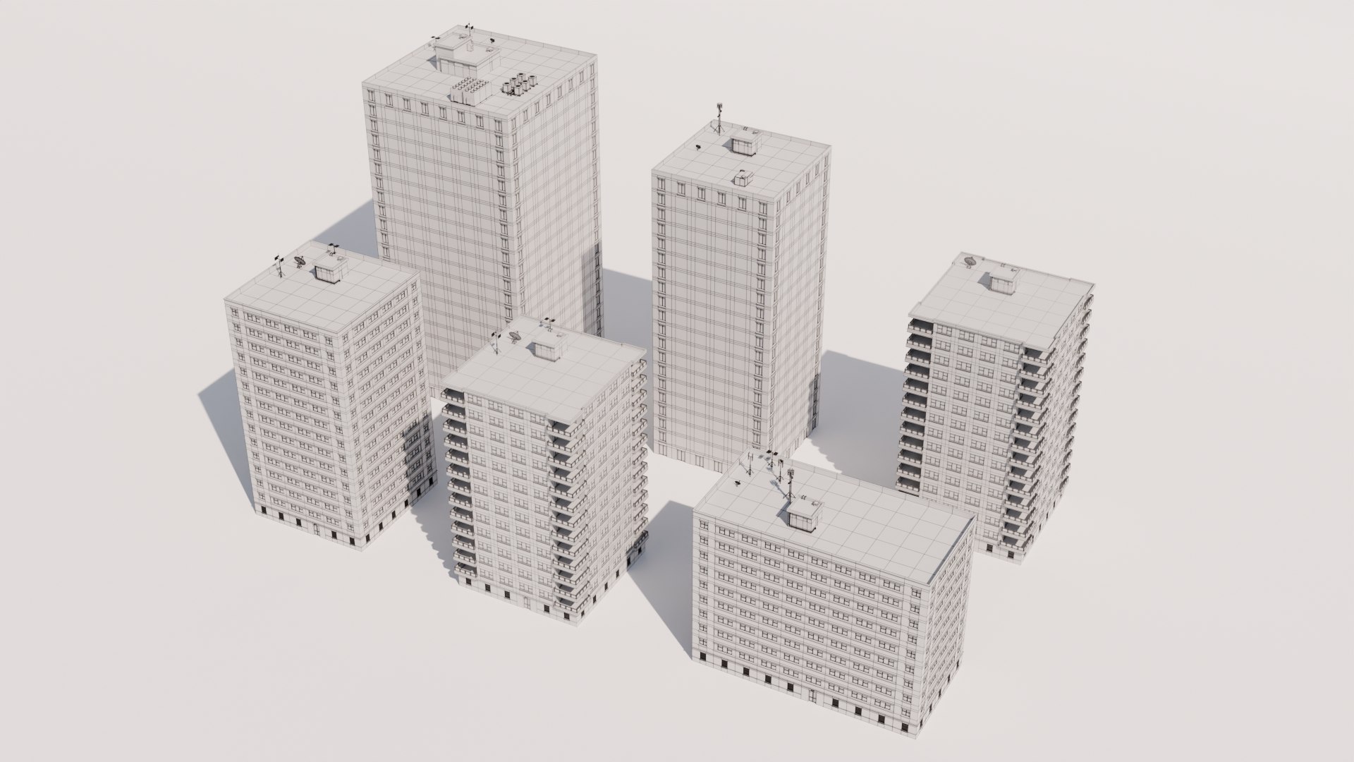 Mid-Rise Buildings 3D Model - TurboSquid 2224517