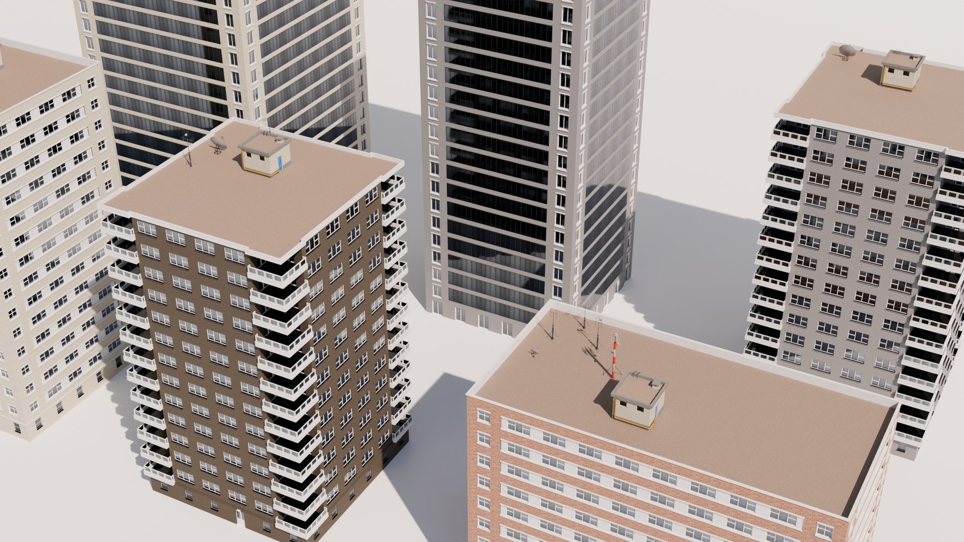 Mid-Rise Buildings 3D Model - TurboSquid 2224517