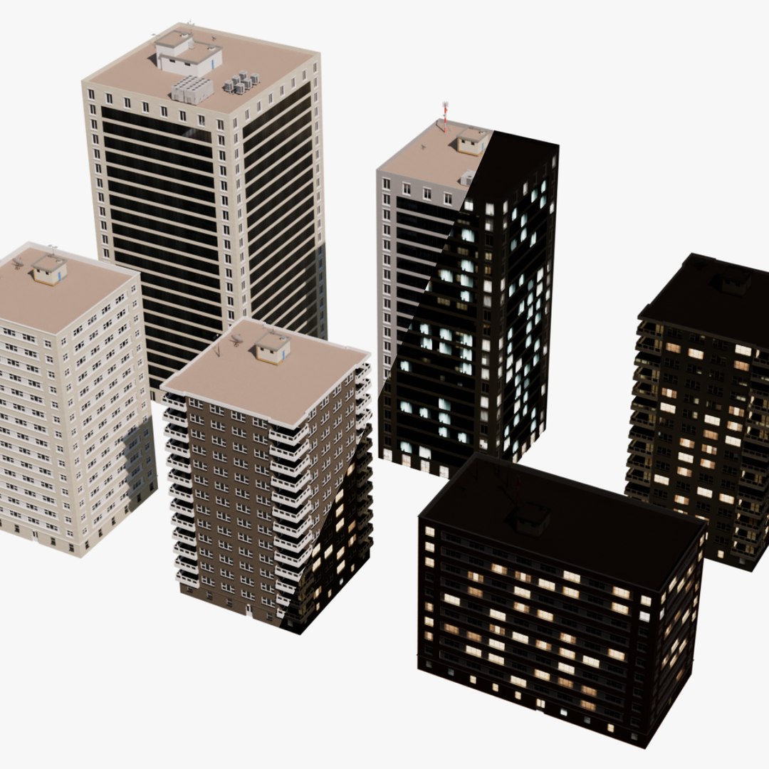 Mid-Rise Buildings 3D Model - TurboSquid 2224517