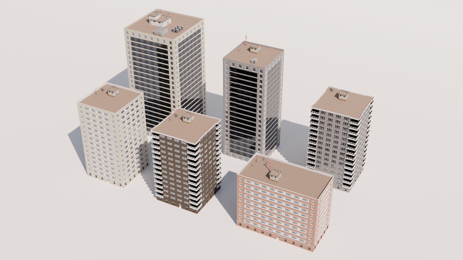 Mid-Rise Buildings 3D Model - TurboSquid 2224517