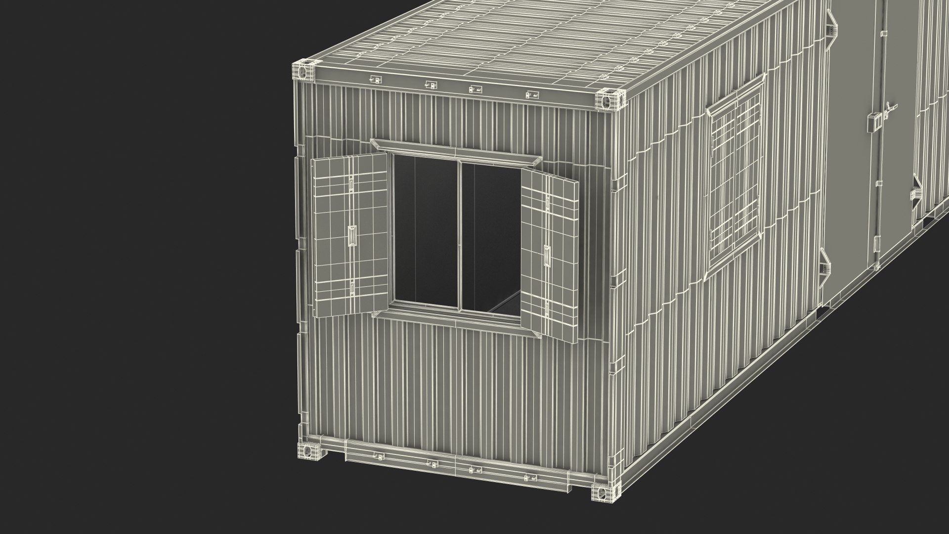 3D model Red Container Office with Wide Door - TurboSquid 2086192