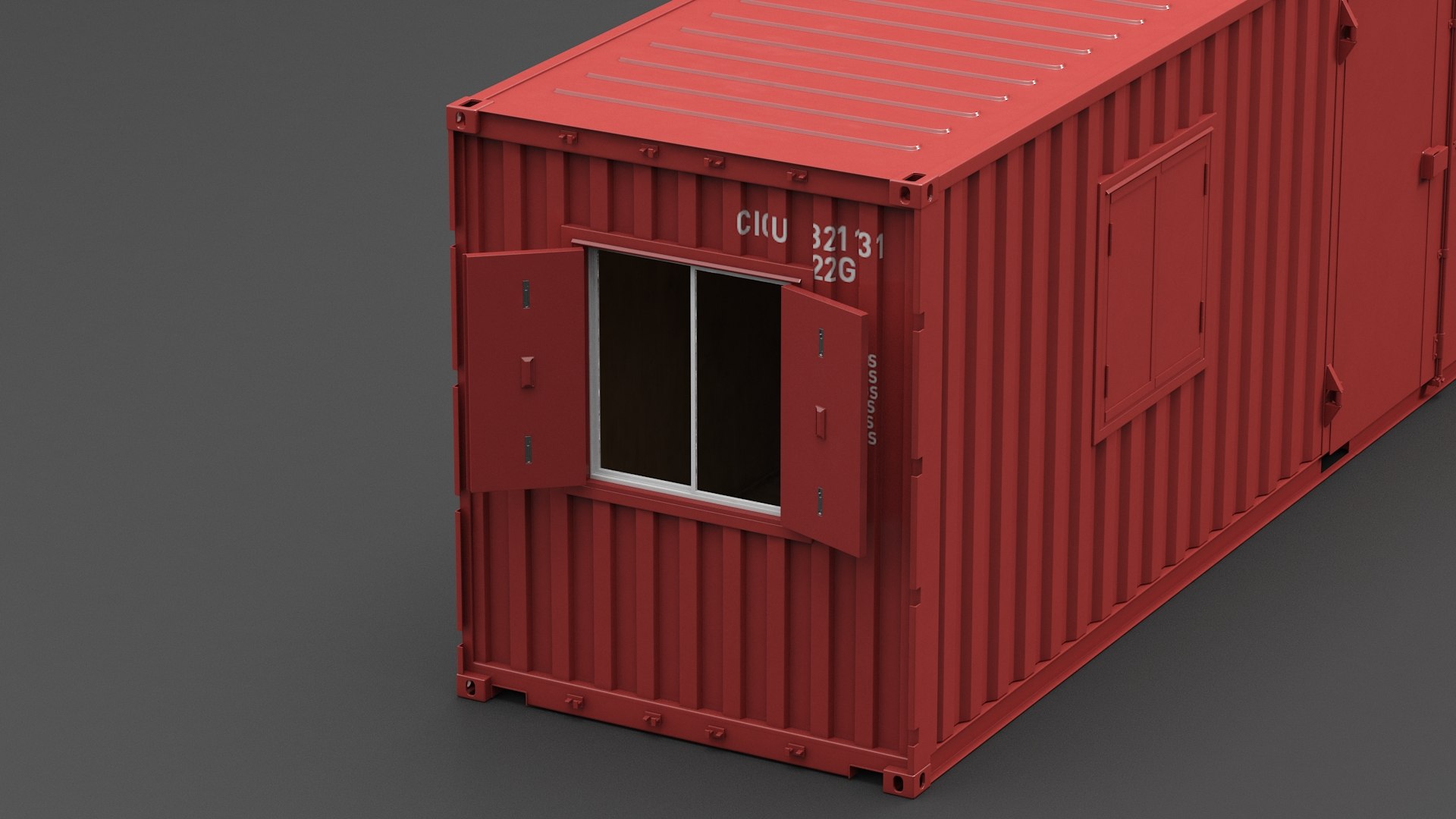3D model Red Container Office with Wide Door - TurboSquid 2086192