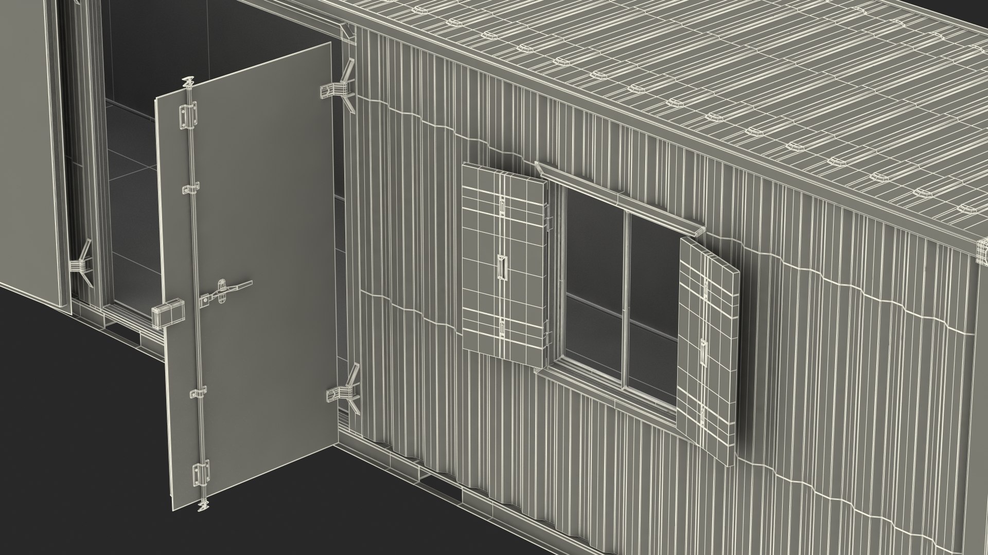 3D model Red Container Office with Wide Door - TurboSquid 2086192