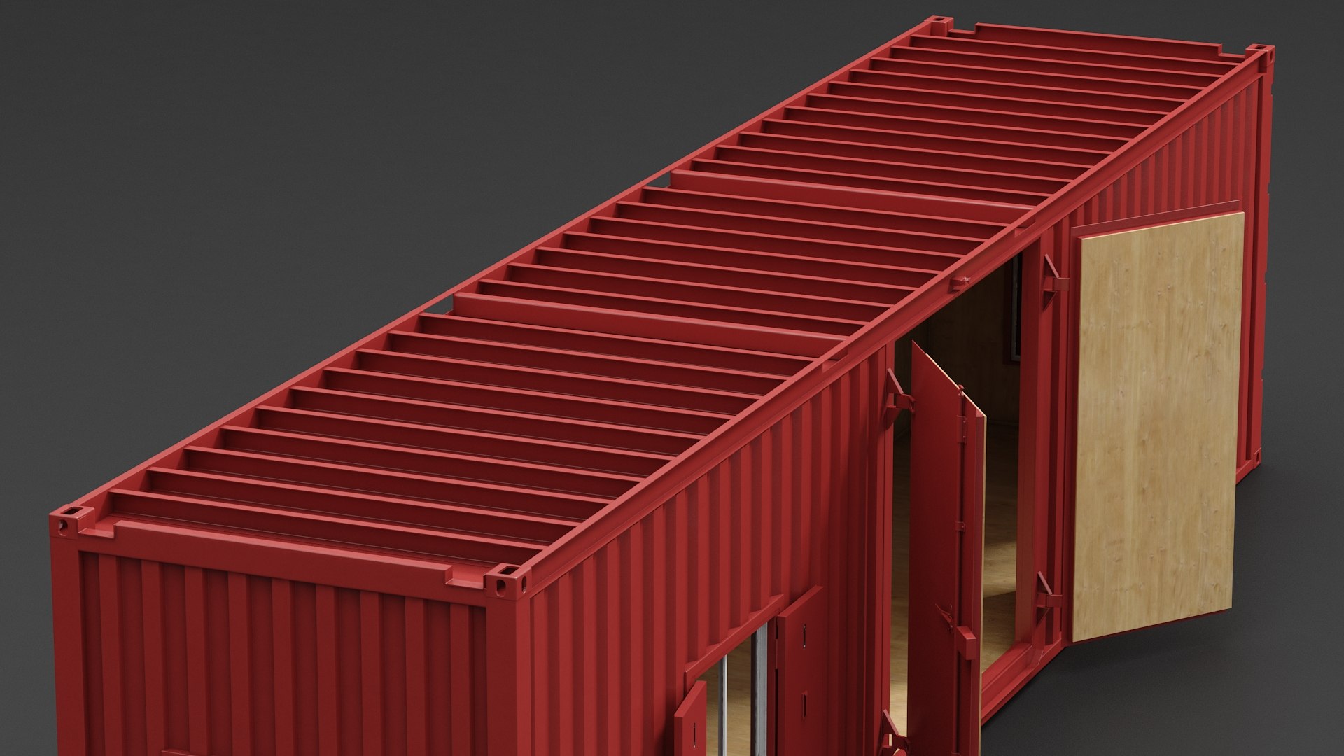 3D model Red Container Office with Wide Door - TurboSquid 2086192