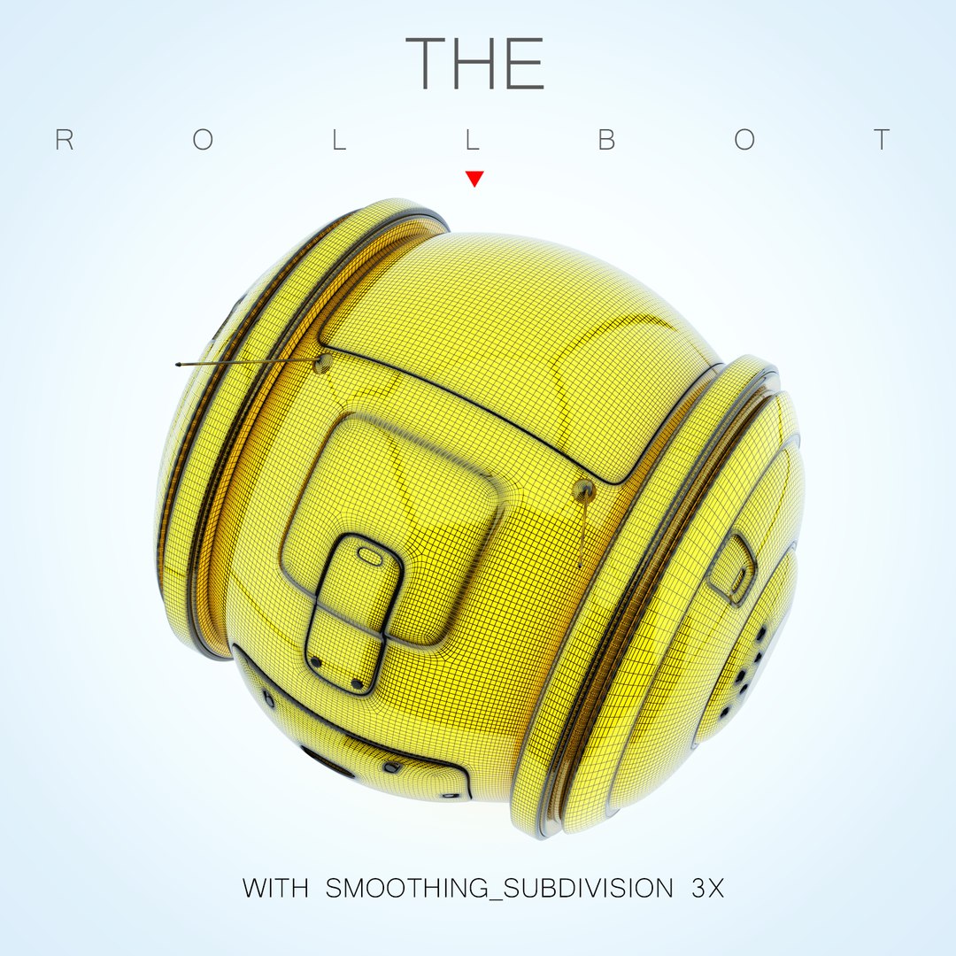 3d Cute Rolling Bot Model