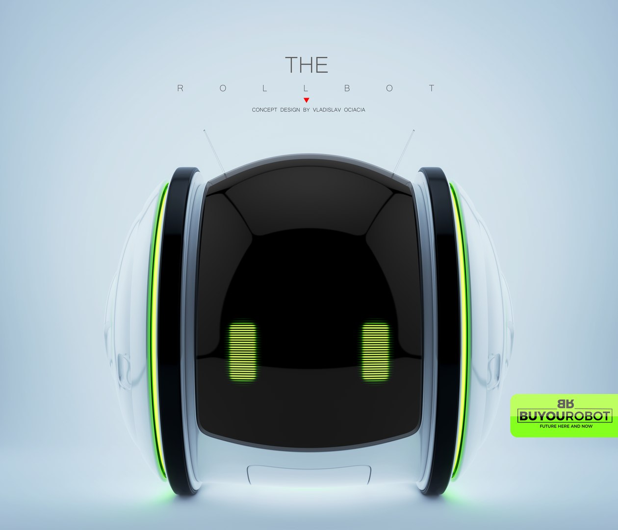 3d Cute Rolling Bot Model