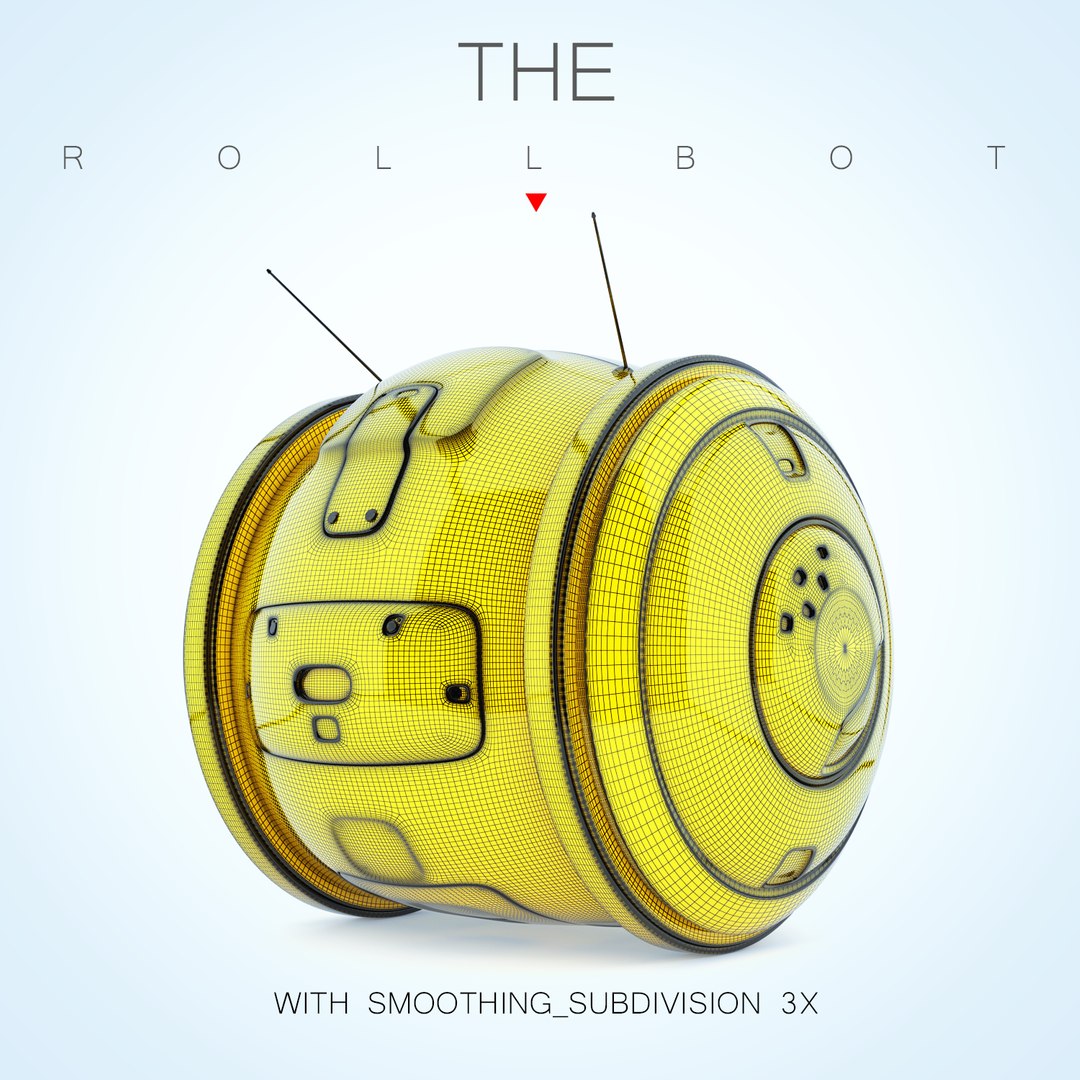 3d Cute Rolling Bot Model