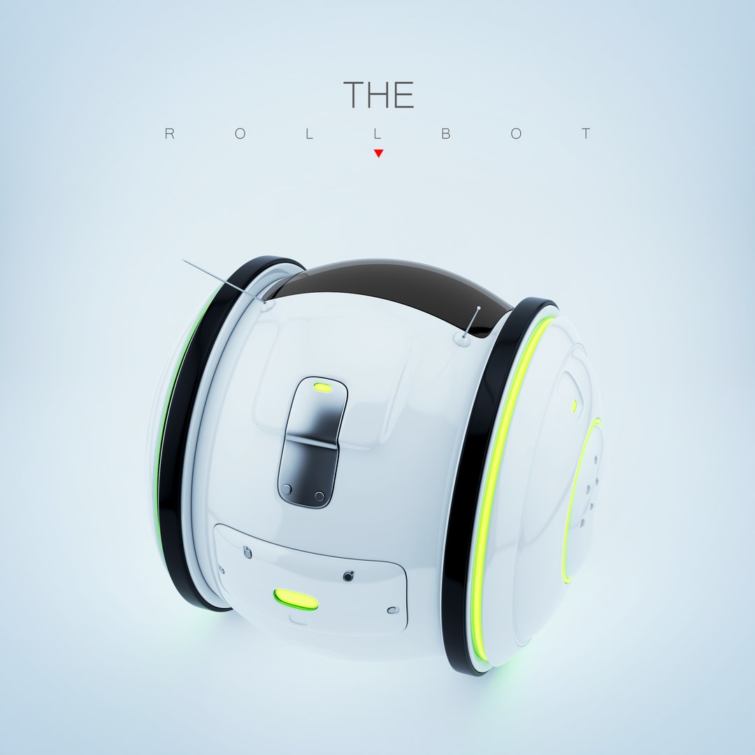 3d Cute Rolling Bot Model