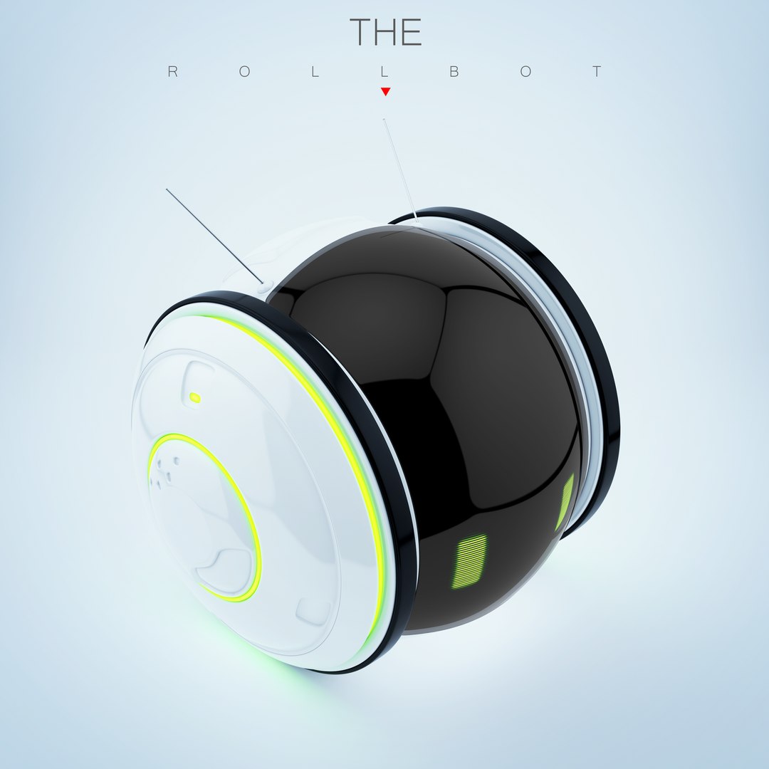 3d Cute Rolling Bot Model