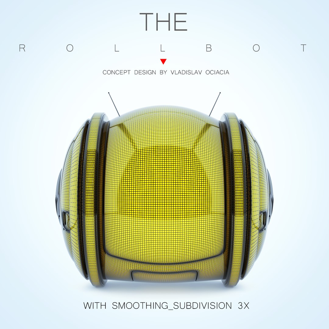 3d Cute Rolling Bot Model