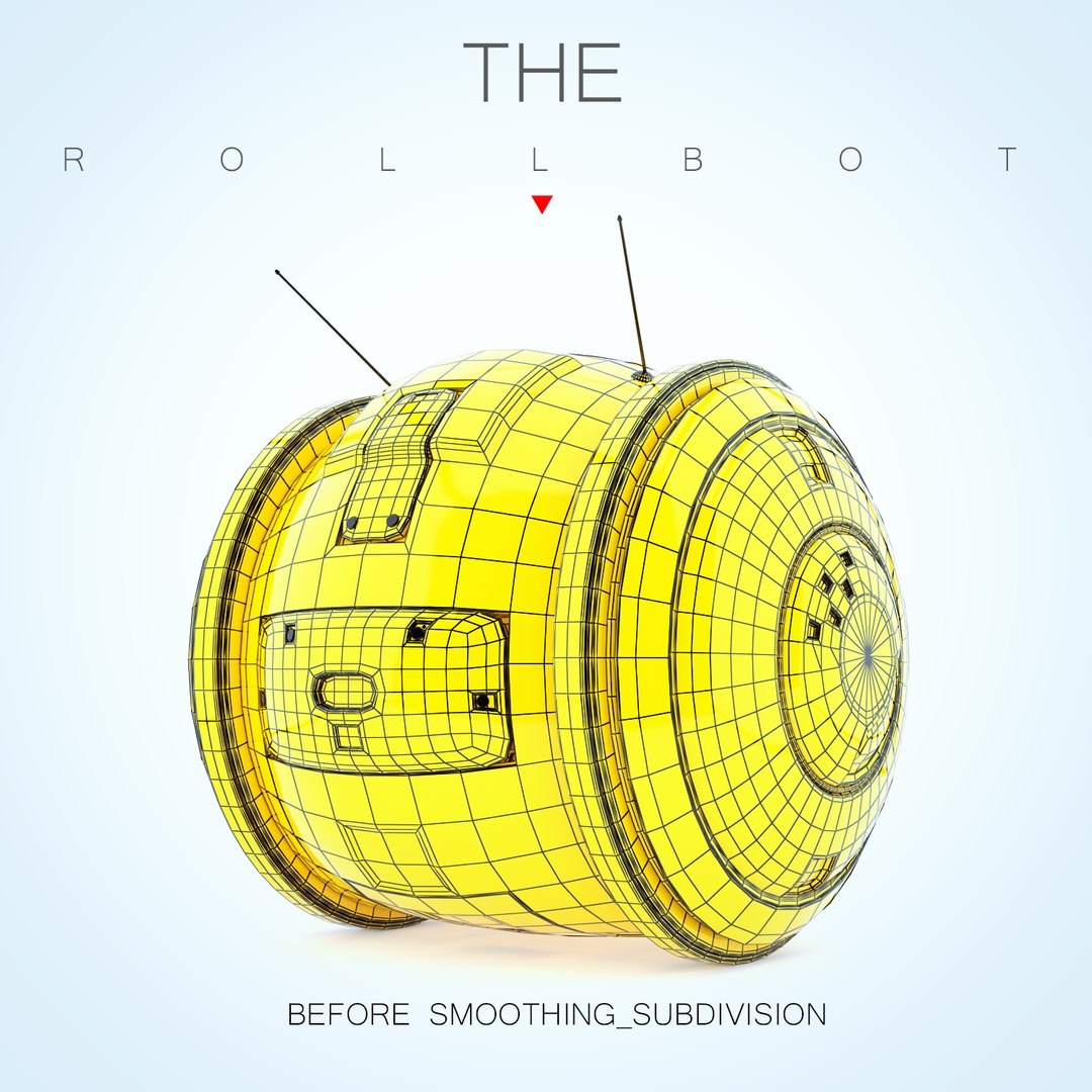 3d Cute Rolling Bot Model