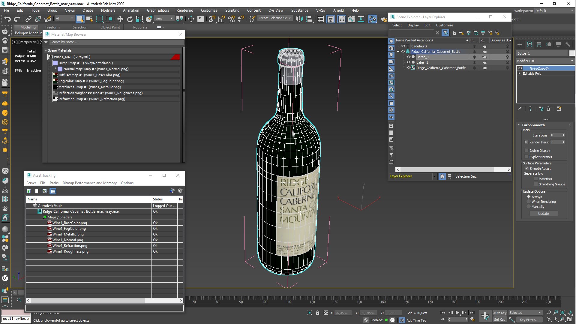 Ridge California Cabernet Bottle 3D Model - TurboSquid 2316286