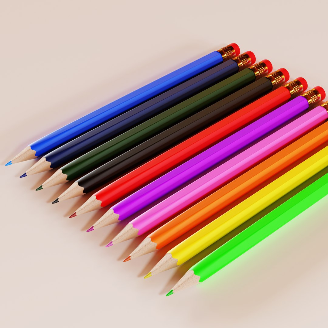 3D Colored Pencil - TurboSquid 1693670