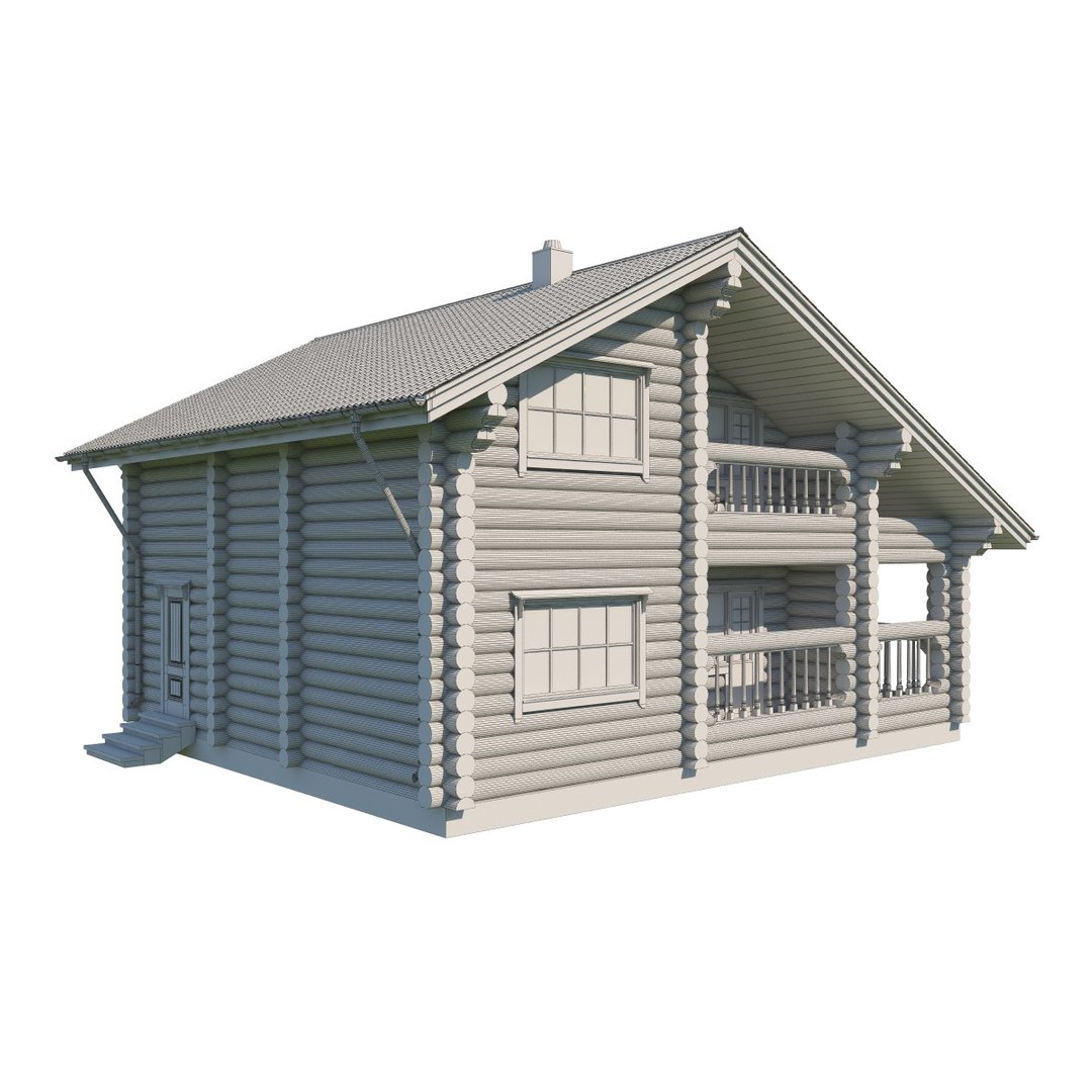 3d Max Log Cabin House