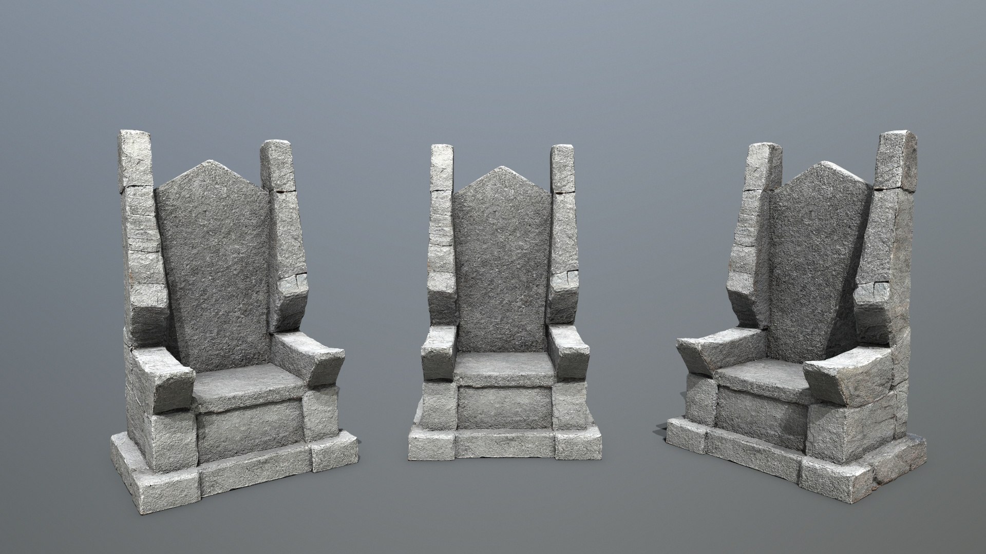 3D Model Stone Throne - TurboSquid 2261552