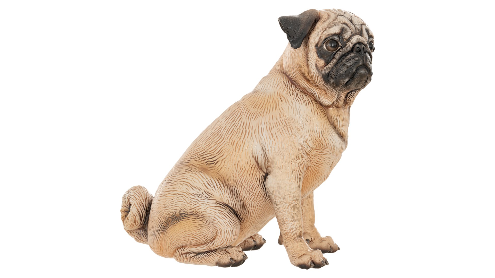 Pug Dog Figurine 3D Model - TurboSquid 2264933