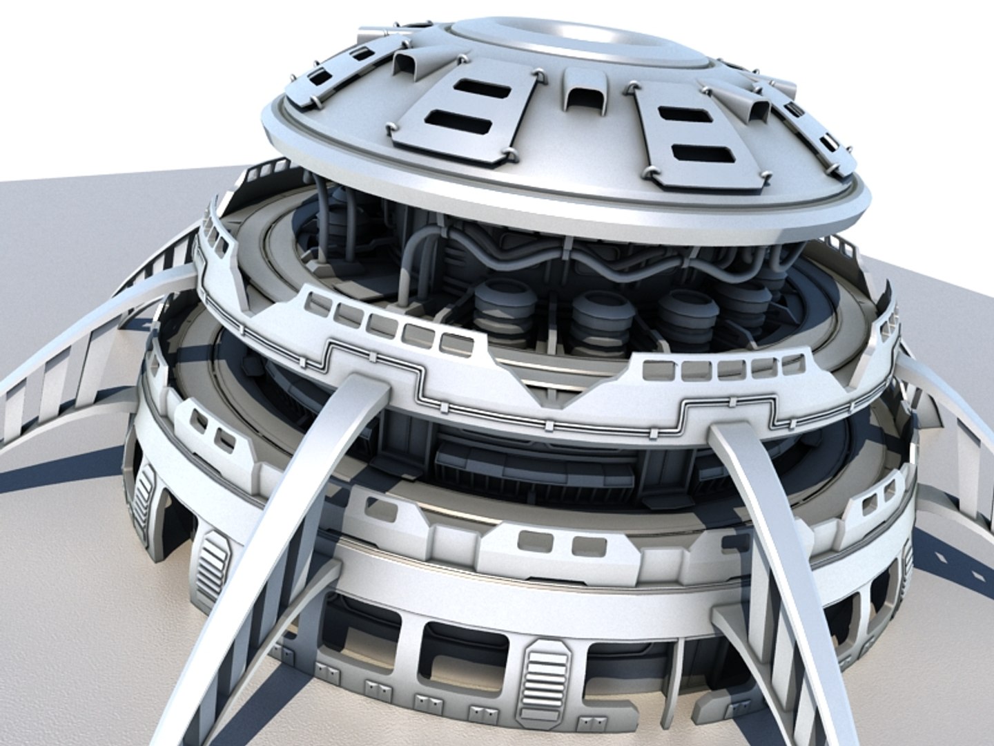 Futuristic Sci Fi Building 3d Model