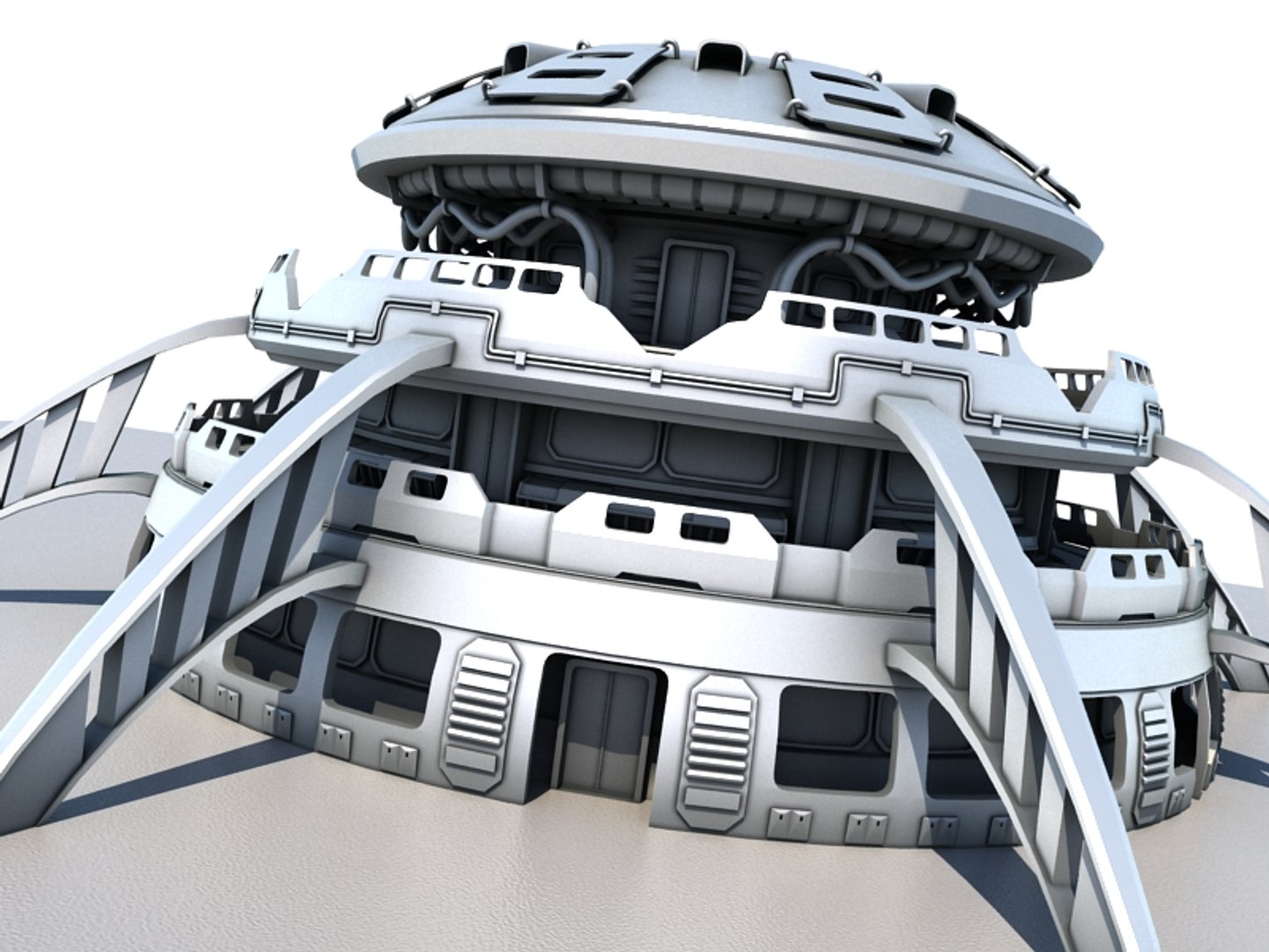 Futuristic Sci Fi Building 3d Model