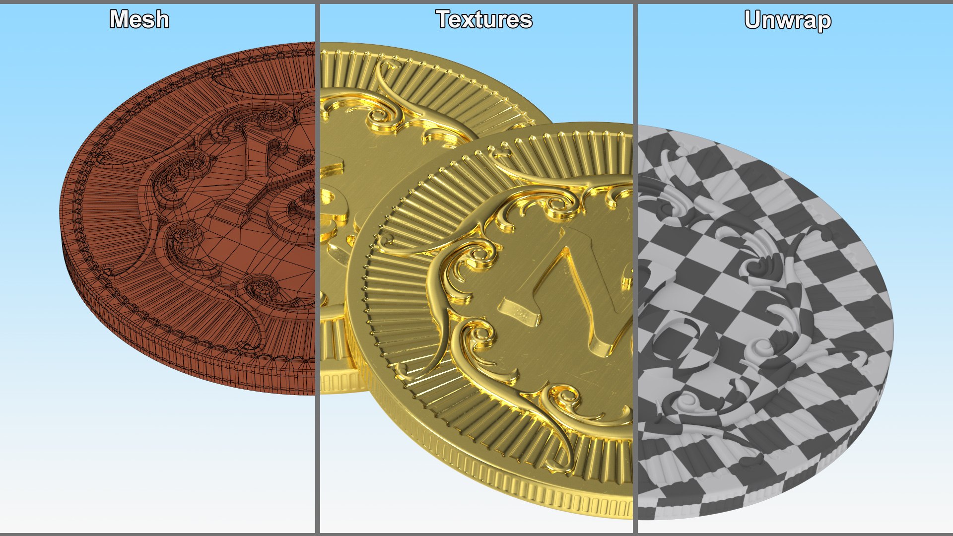 Yes No Decision Coin Gold 3D Model - TurboSquid 2213194