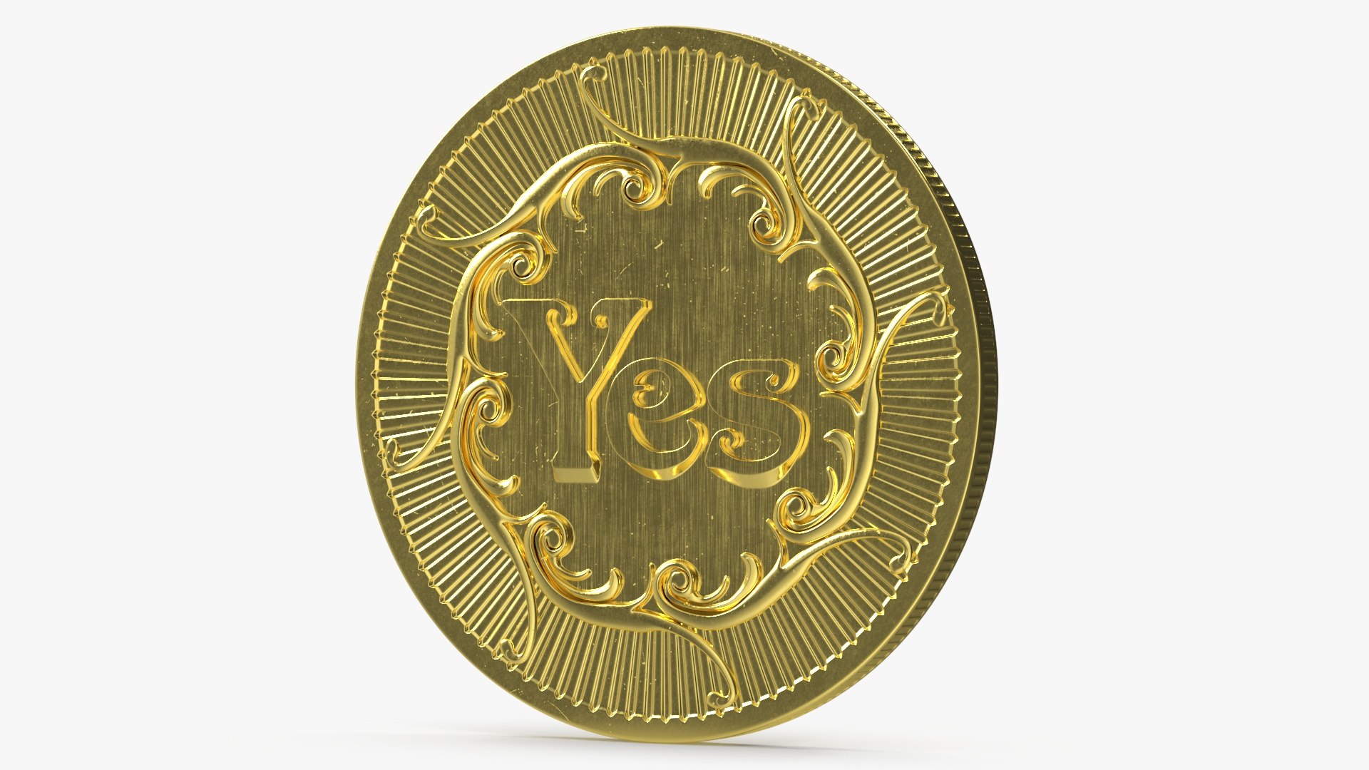 Yes No Decision Coin Gold 3D Model - TurboSquid 2213194