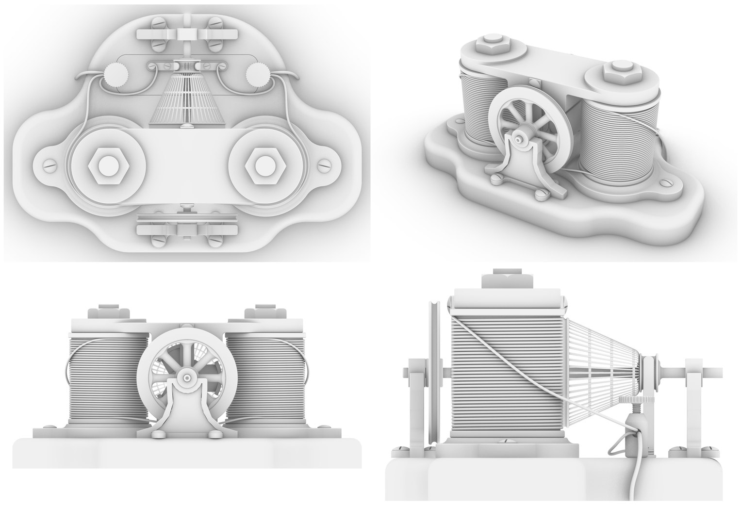 3D Model Vintage Bipolar Electric Motor - TurboSquid 1744375