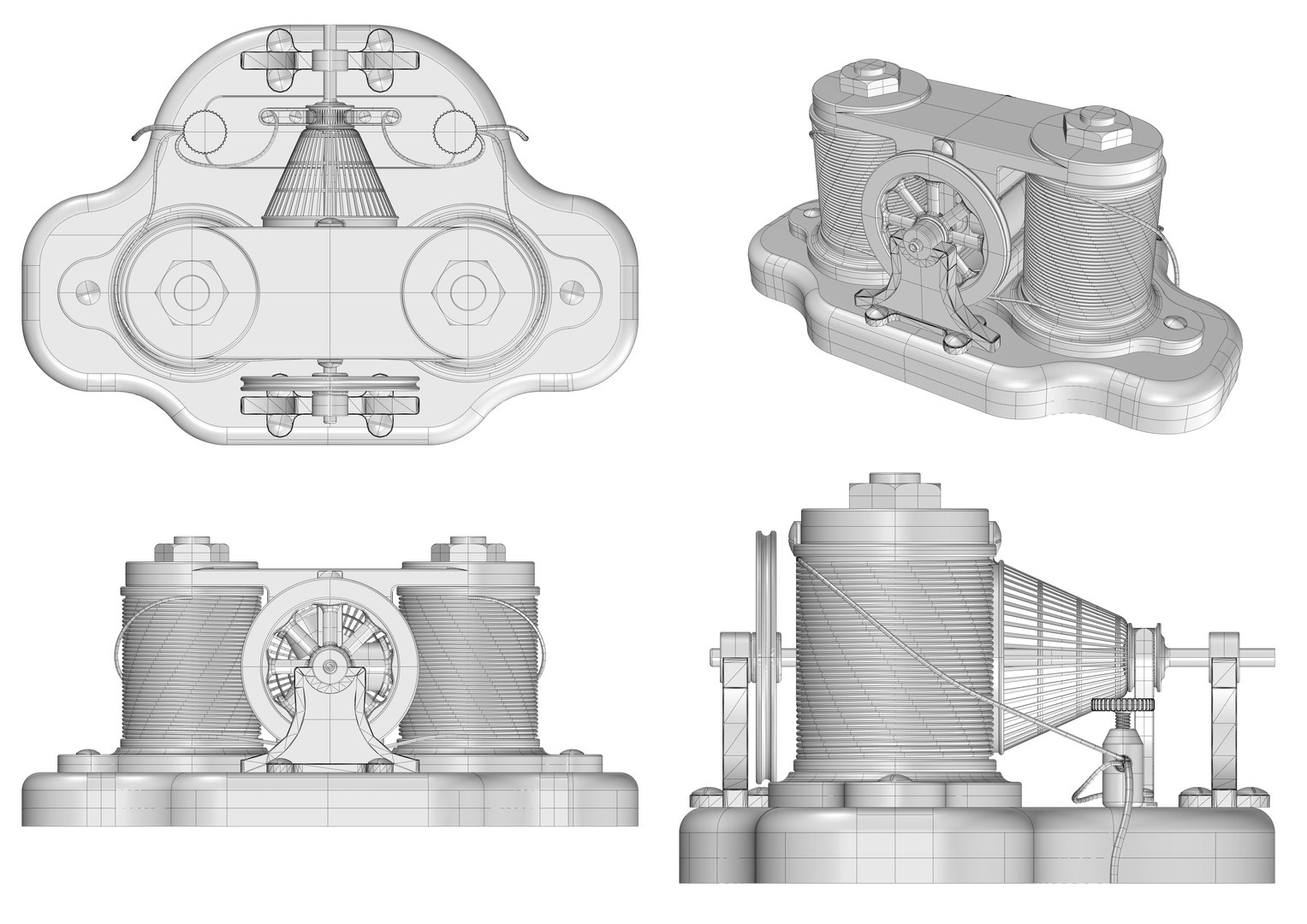 3D Model Vintage Bipolar Electric Motor - TurboSquid 1744375